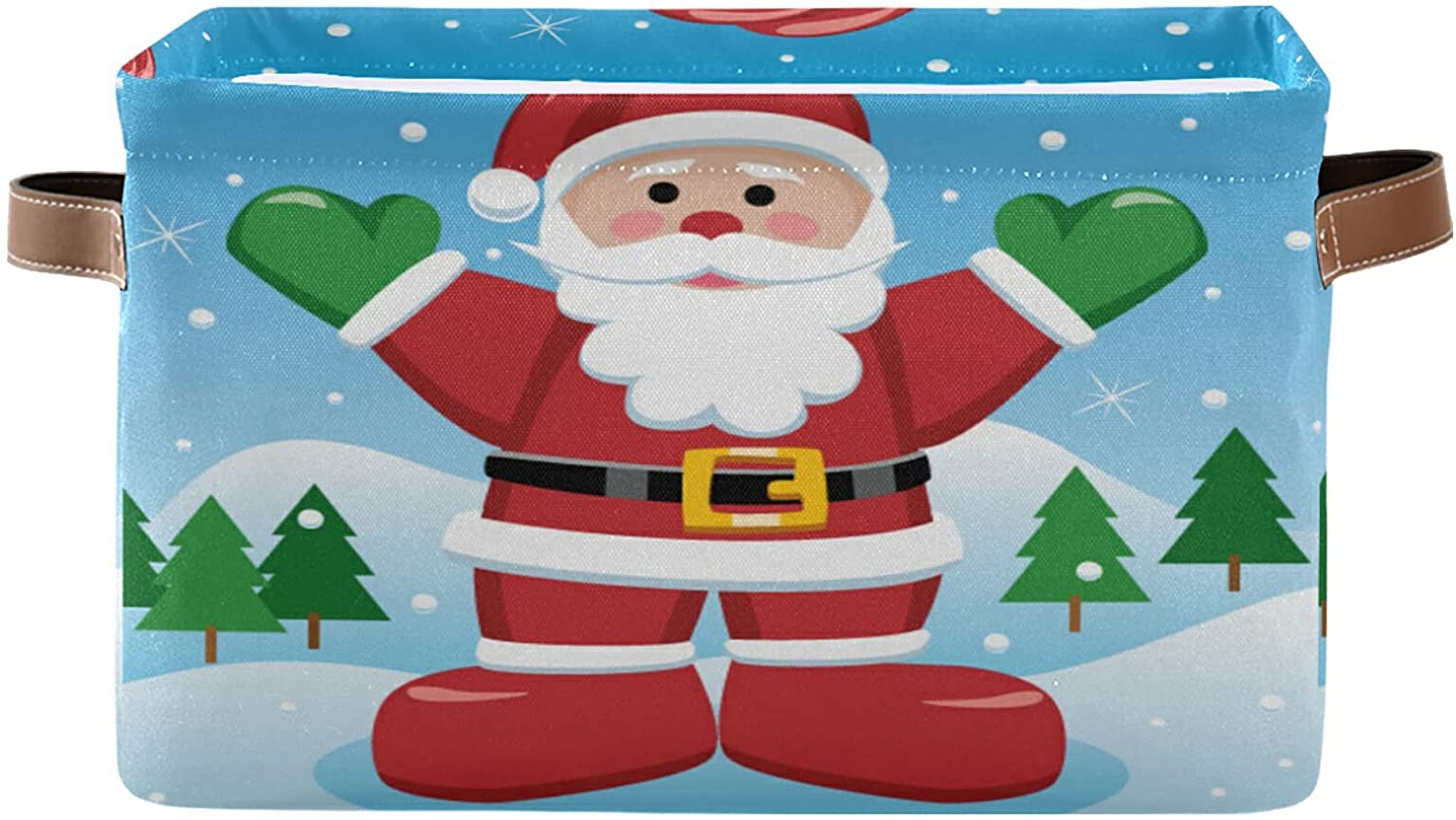 GZHJMY Xmas Cute Santa Storage Bin for Toy Storage Basket Dirty Clothes ...