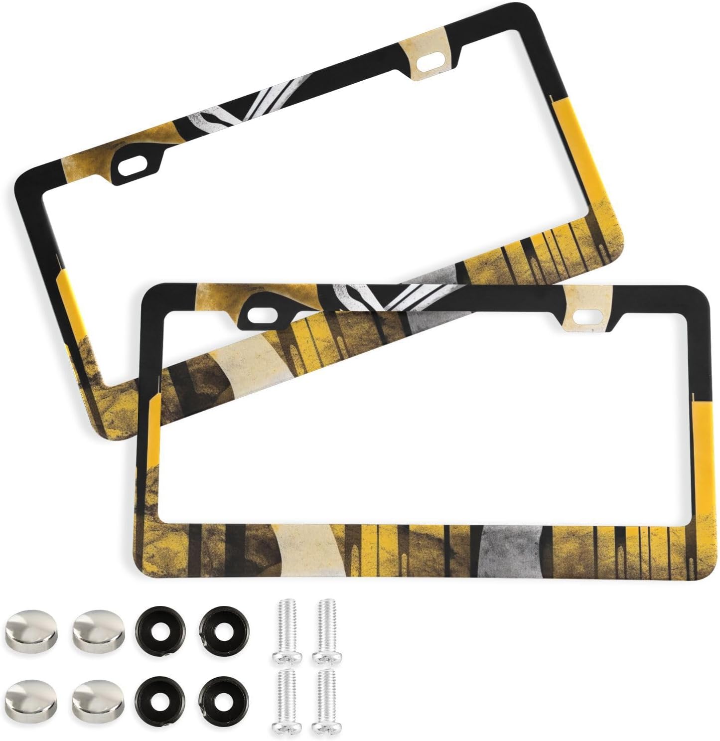 GZHJMY Yellow Flamingos License Plate Frames 2 Pack Aluminum License ...