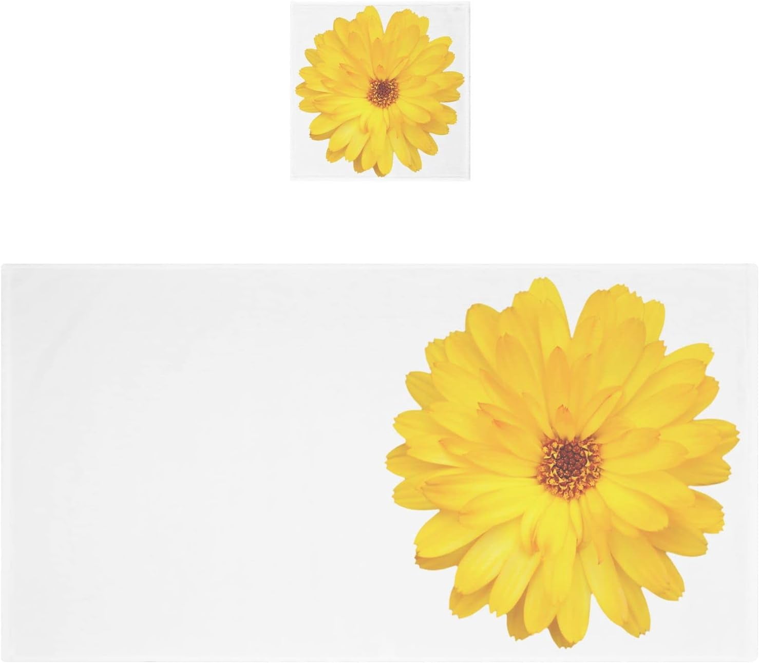 GZHJMY Yellow Flower Bath Towels Set - 1 Bath Towel 1 Washcloth Extra ...
