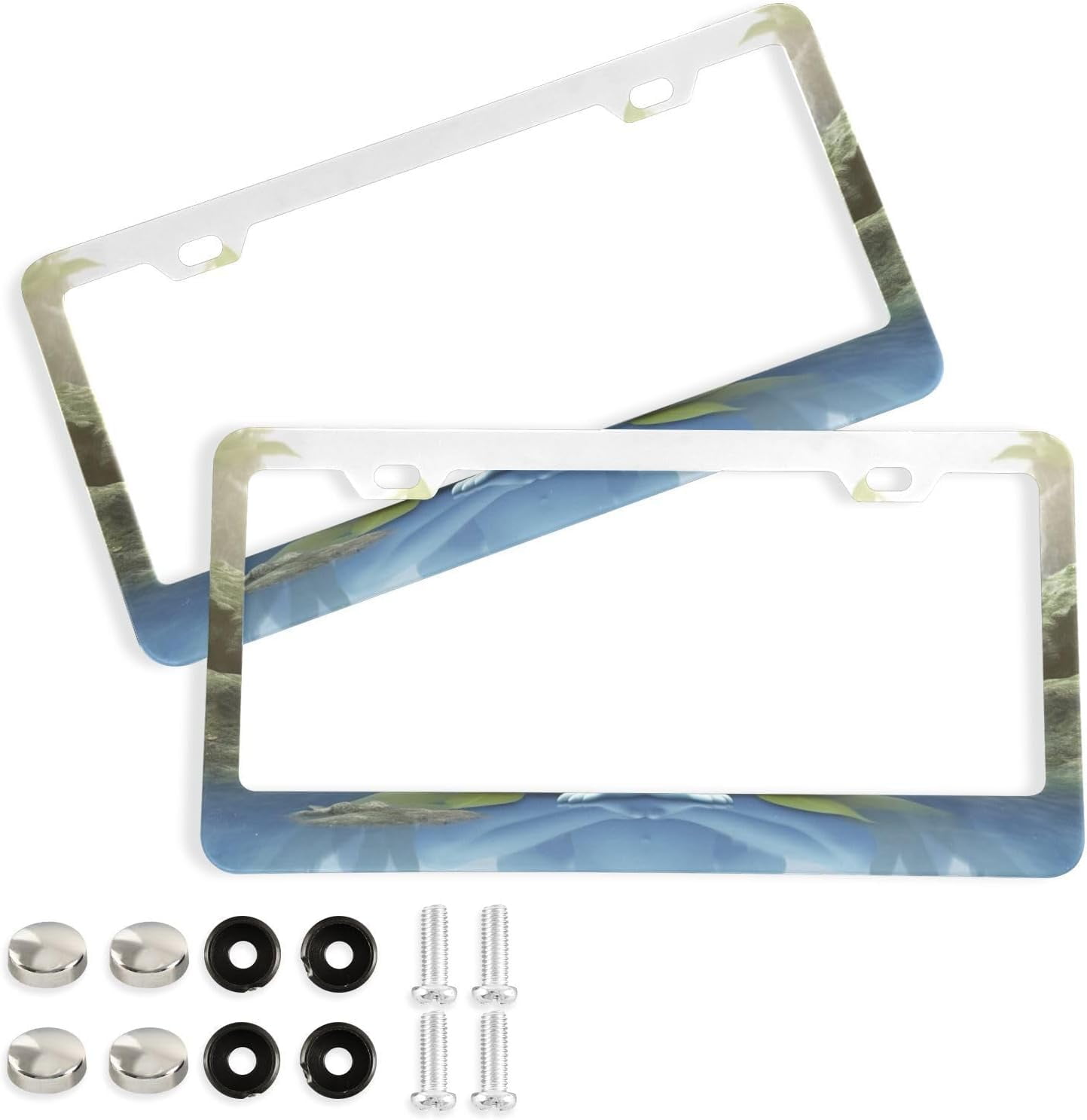 GZHJMY Yoga Frog License Plate Frames Set of 2, Universal Aluminum ...