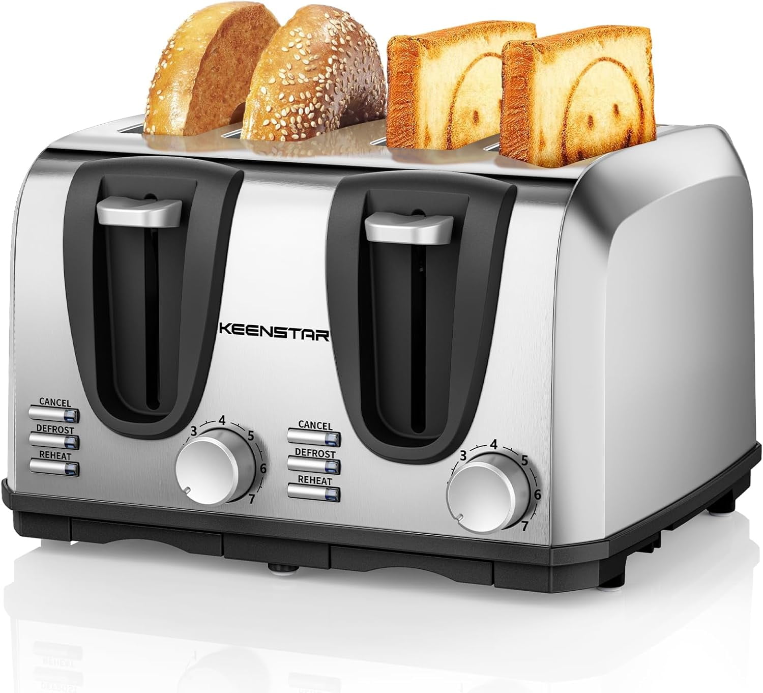 GZHJMY ster 4 Slice, Bread ster with Dual Control Panels Extra-Wide ...