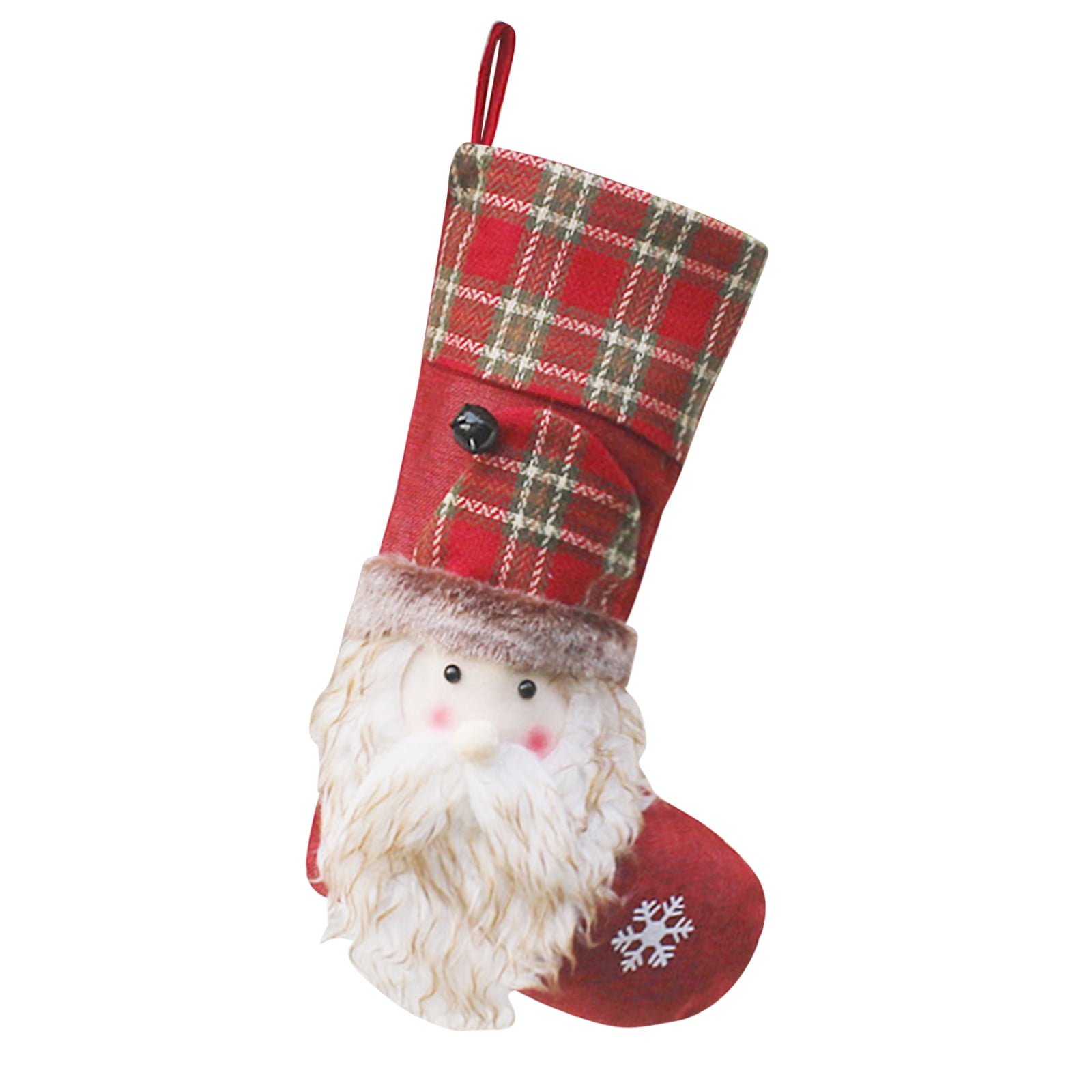 GZJCKJY Christmas Stockings, 18'' Xmas Stockings with Snowflake Santa ...