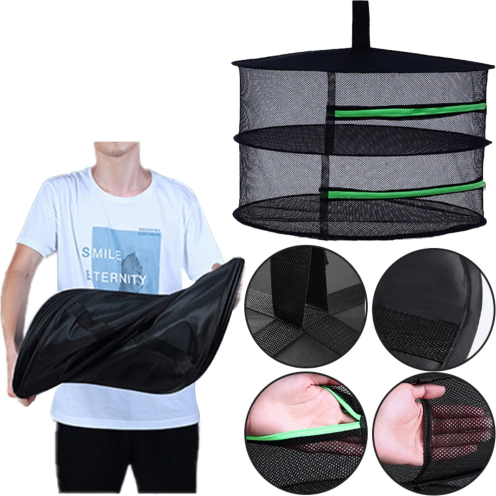 GZJCKJY Drying Rack Hanging Drying Rack Mesh Drying Net with Zipper 2Ft ...