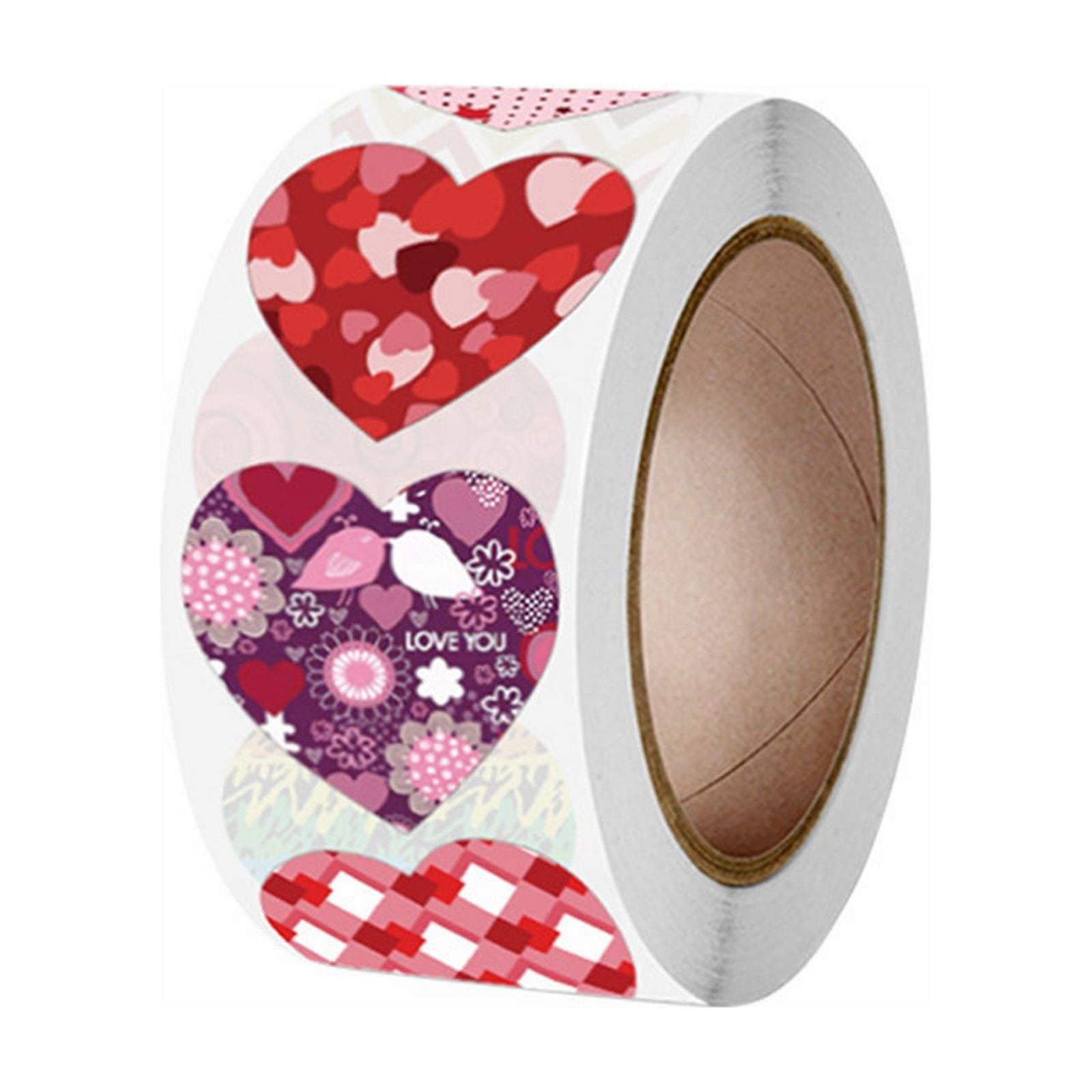 GZJCKJY Funky Heart Roll Stickers Valentine's Day Colorful Heart Shaped ...