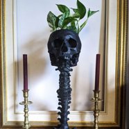 Pack Of 4 Day Of The Dead Skull Planters Bowls 7"L Bronze Finish Decor ...