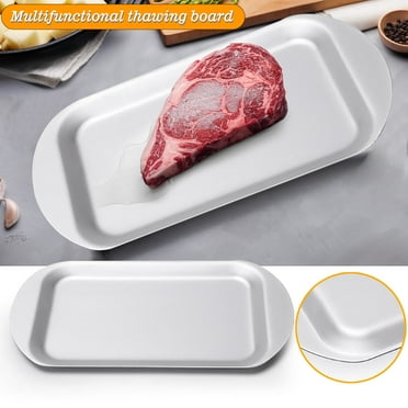 Tebru Food Thawing Tray, Thaw Tray,Metal Aluminum Fast Safe Food Meat ...