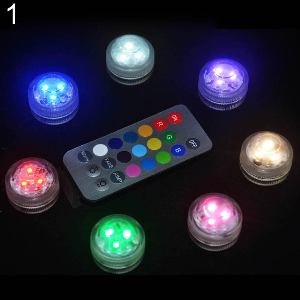 GZKN Remote Control Color Change Round Aquarium LED Light Submersible ...