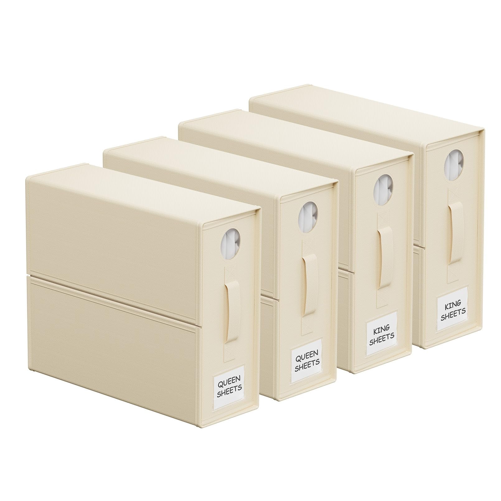 GZOOGHOME 4 Pack Bed Sheet Organizers and Storage, Sheet Folder ...