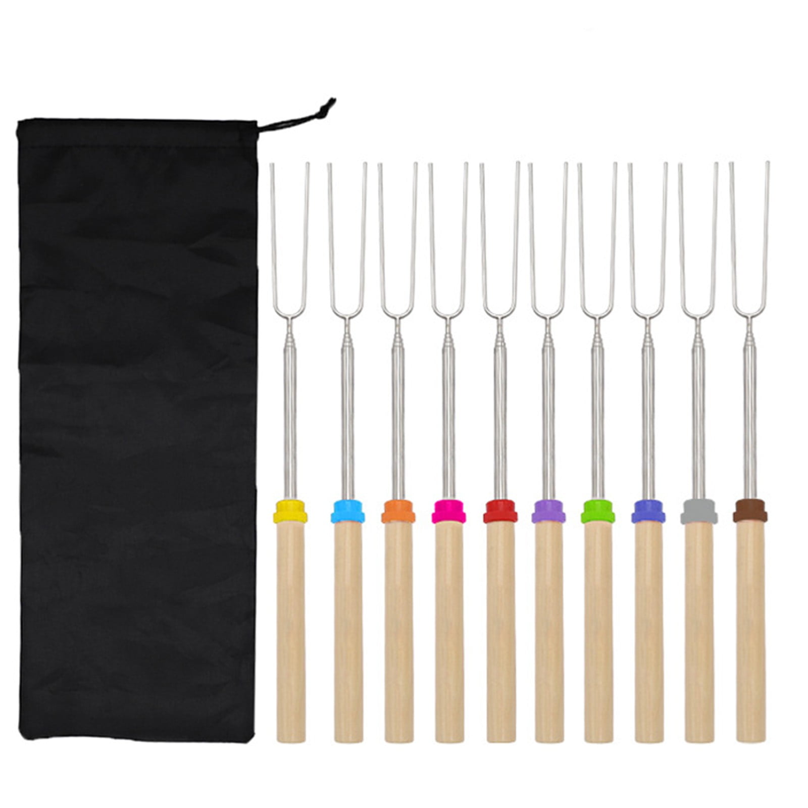 GZQJFMY Barbecue forks 10 Pack Roasting Sticks Telescoping Sticks ...