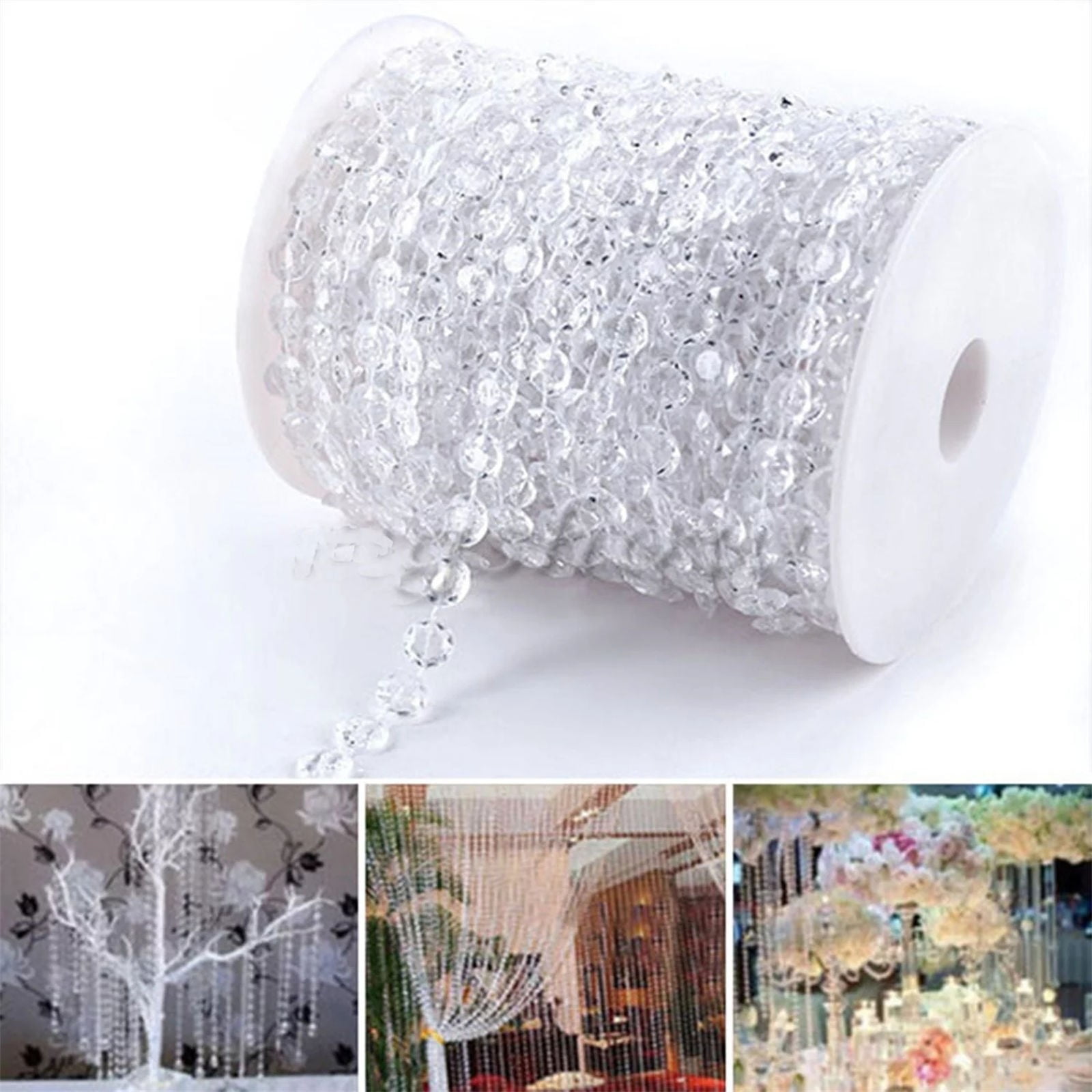 GZQJFMY Event & Party Acrylic Crystal Beads Curtain Garland Diamond ...
