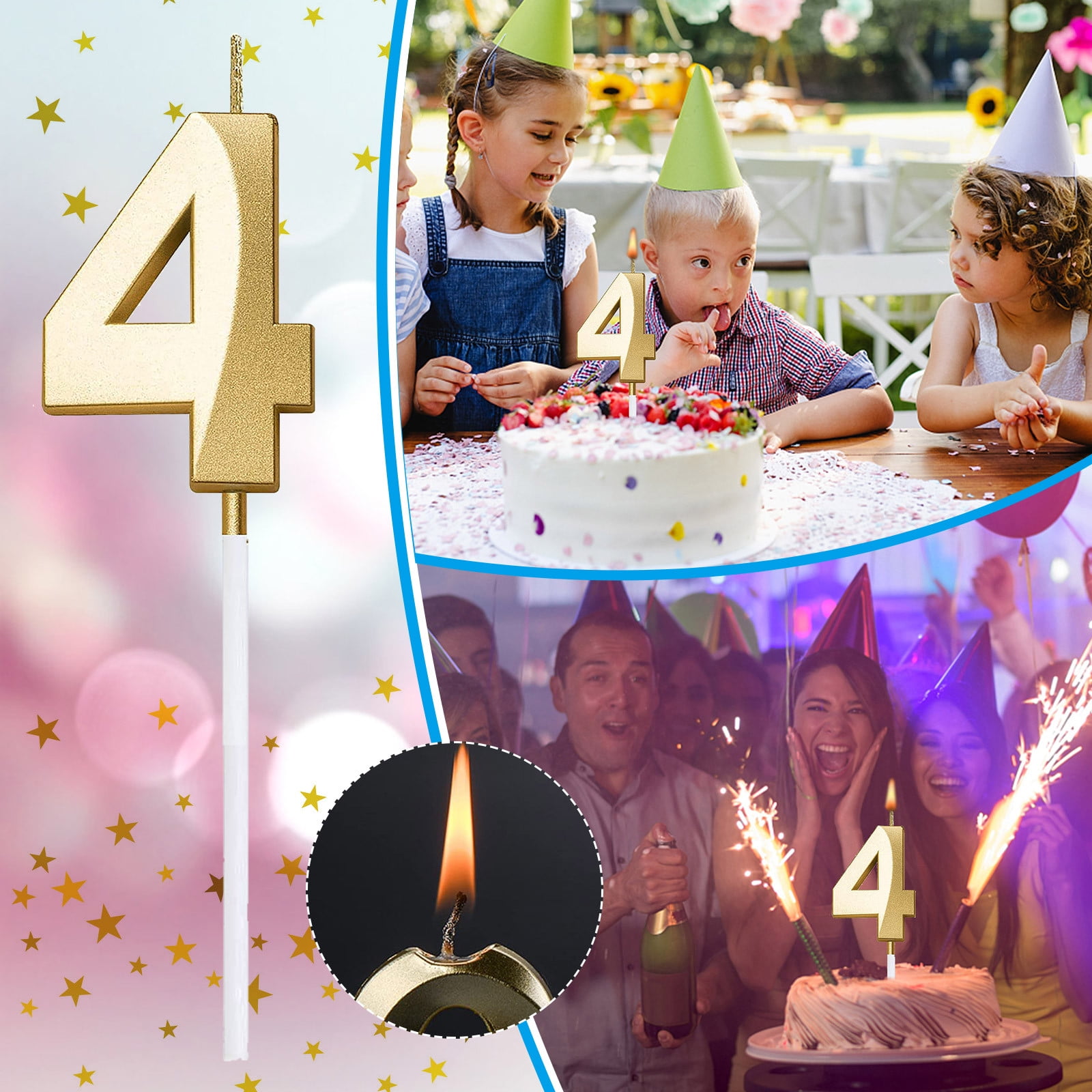 GZQJFMY Party toppers Birthday Number Candle 3D Shape Birthday Candle ...
