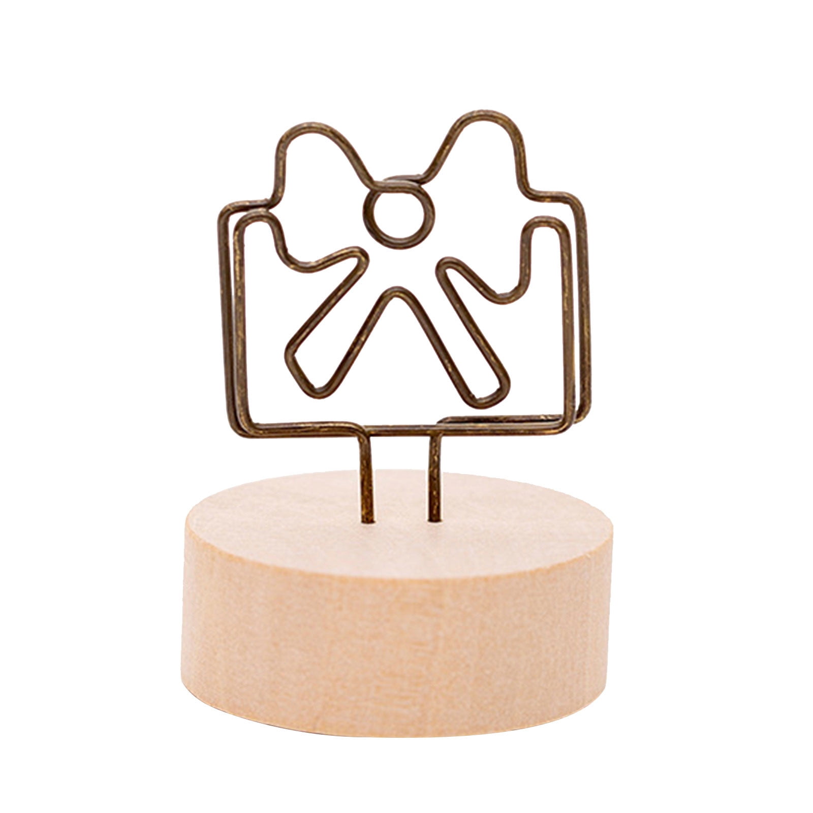 GZQJFMY Sticky Note Wooden Card Holders Wire Shape Table Photo Holder ...