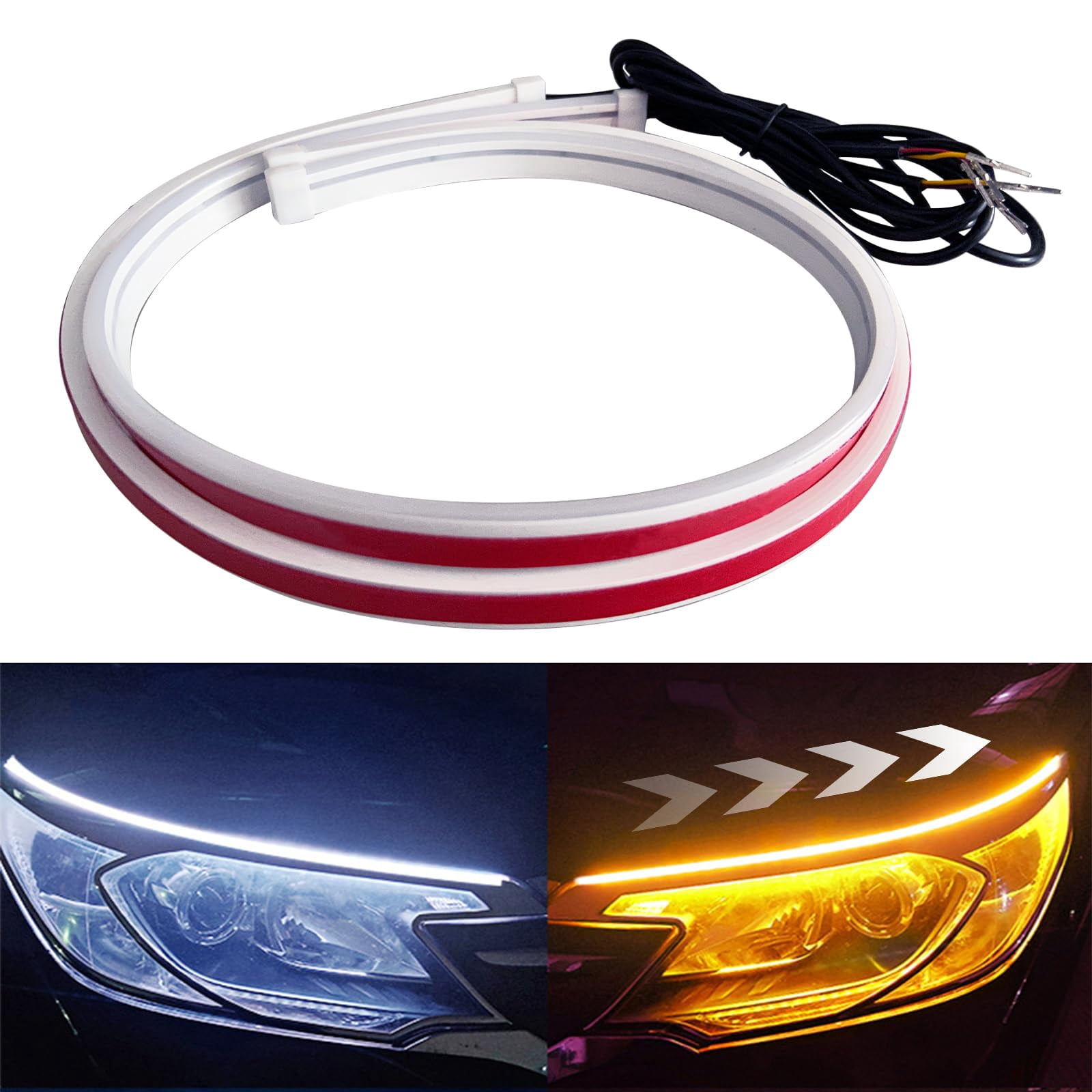 GZRUICA LED Headlight Strip IFF17 Tube Light, 27.5 Sequential Flowing ...