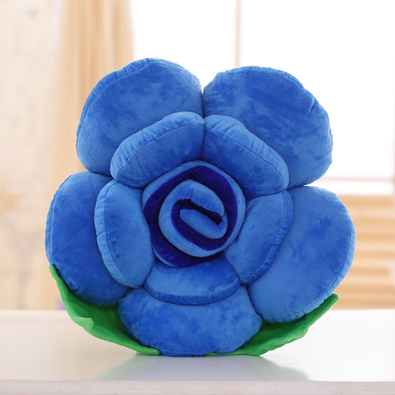 GZSL 11.81" Rose Pillow Plush Toys, Blue Rose Pillow Stuffed Animal Plushies Back Cushion, Rose ...