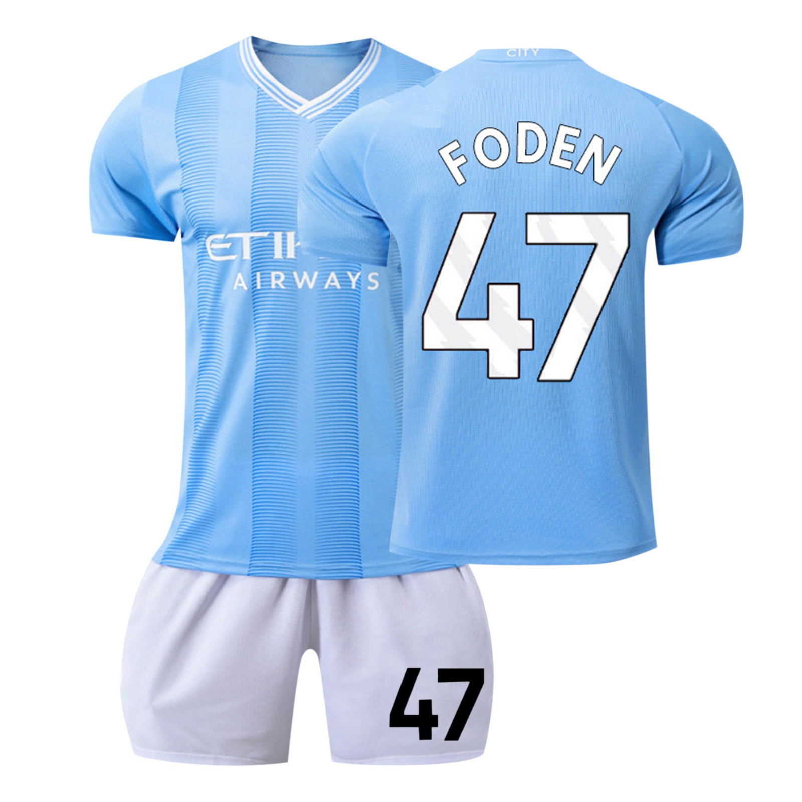 GZSL 2324 Solid Color Digital Soccer Jersey - Short Sleeve, #47 FODEN UK Home Game Jersey ...