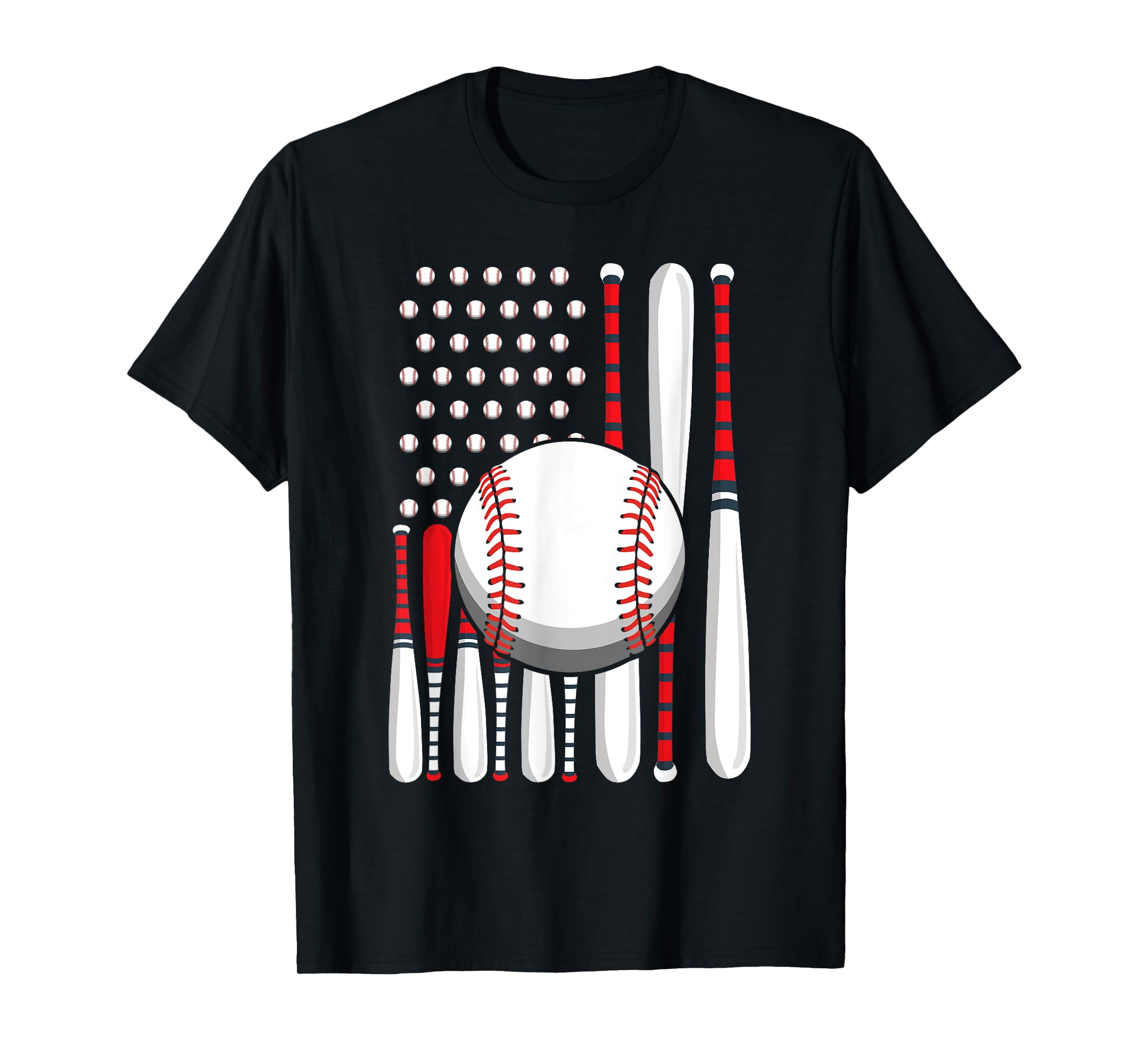 GZSL 4th of July Baseball Player American USA Flag Ball Bats tees ...
