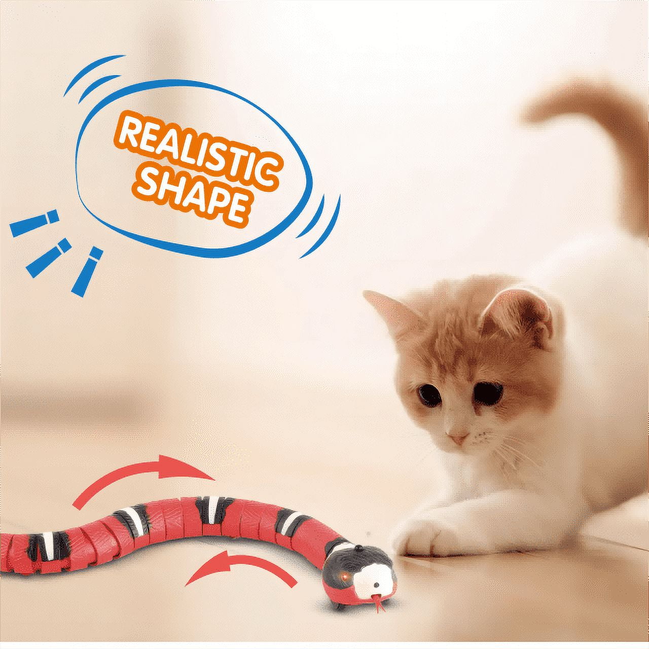 GZSL Cat Toys Snake Interactive,Kitten Toys,Realistic Smart Sensing ...