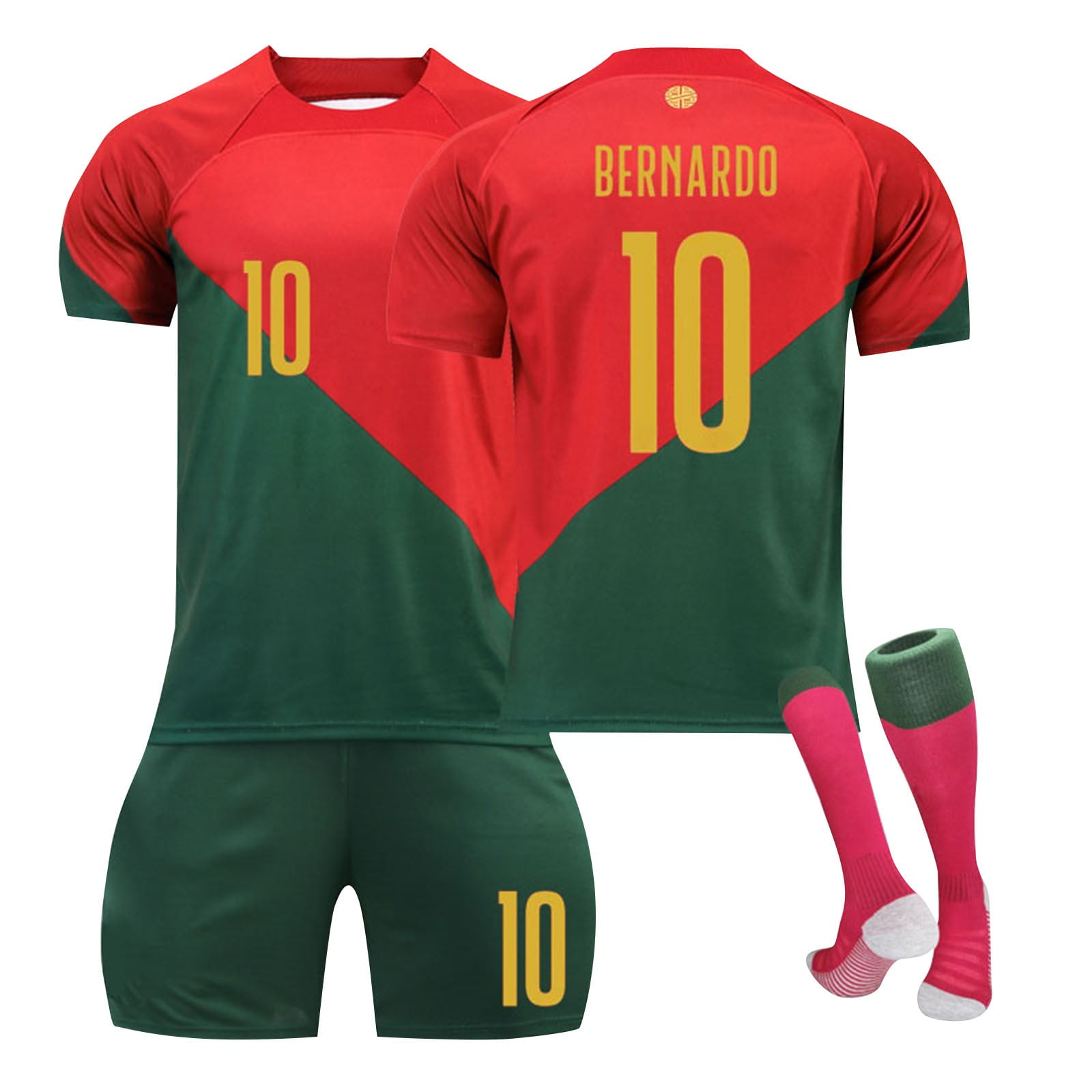 GZTY 2223 Portugal Soccer Jerseys, Number #10 BERNARDO Printed Short Sleeve Tops Socks Soccer ...