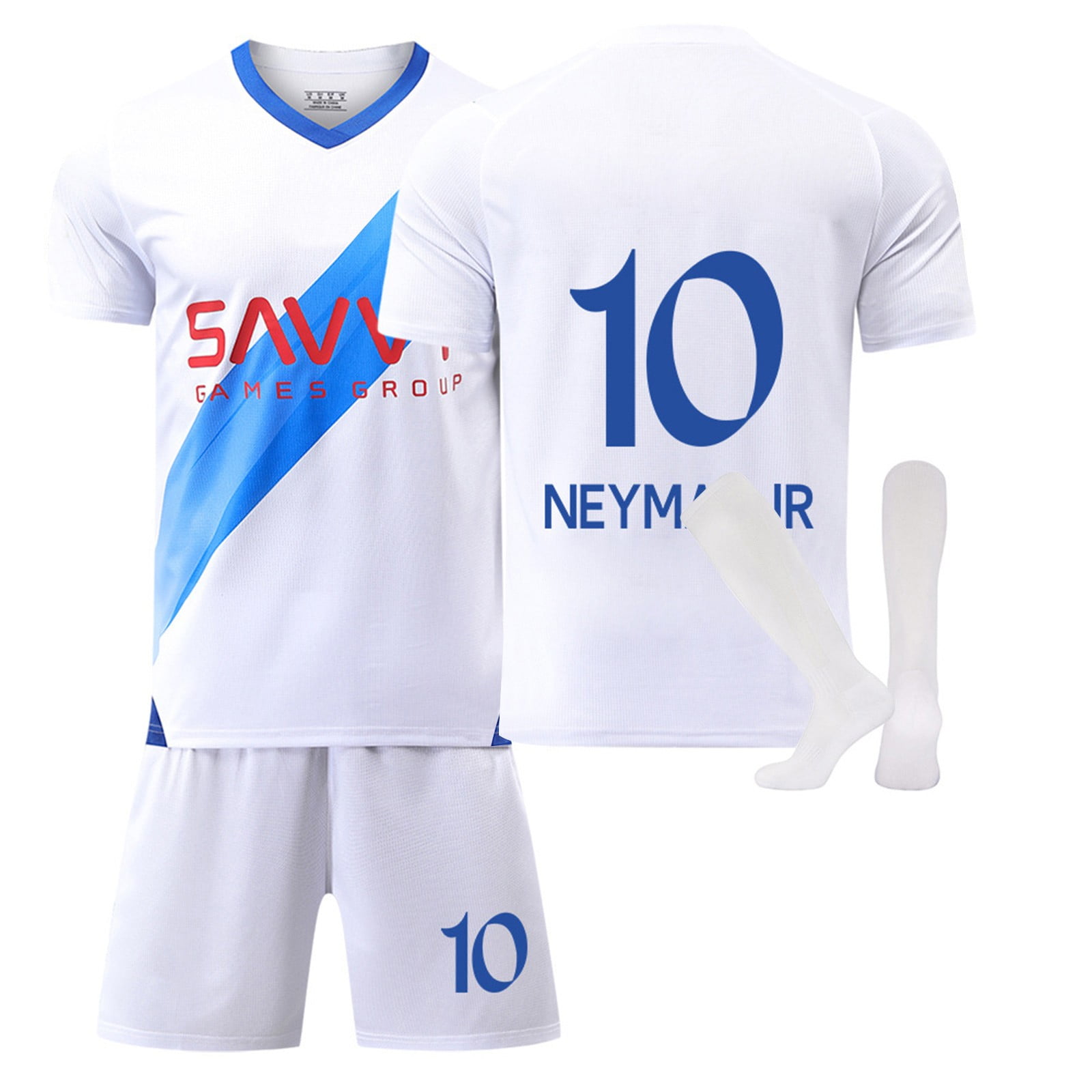 GZTY 2324 Al Hilal SFC Soccer Jerseys 3 Piece Sets, Number #10 NEYMAR JR Printed Short Sleeve ...