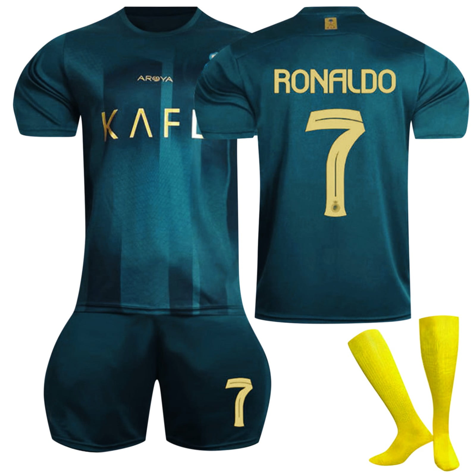 GZTY 2324 Al Nassr FC Soccer Jerseys 3 Piece Sets, Number #7 RONALDO Printed Short Sleeve Tops ...