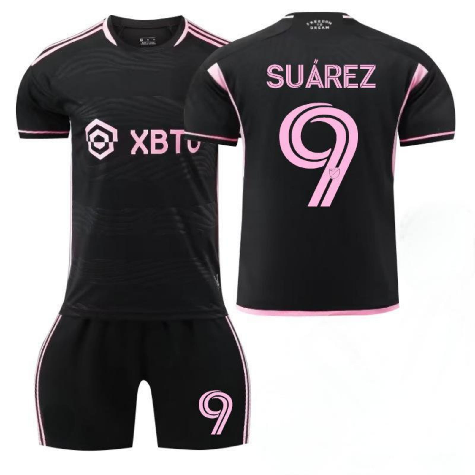 KuyuS 2324 Miami Soccer Club Jerseys 2 Piece Sets，Number 9 SUAREZ Printed Short Sleeve Tops ...