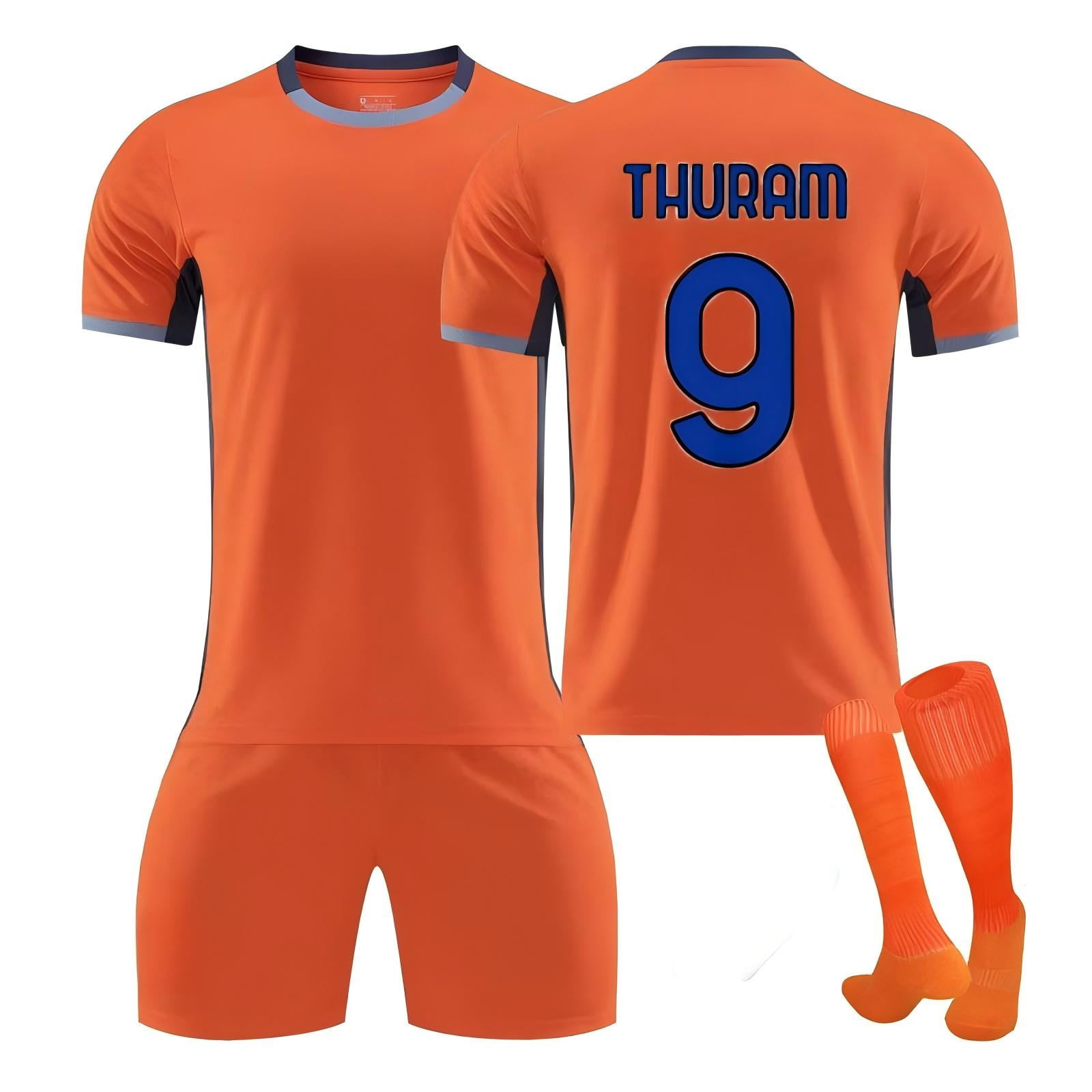 GZTY 2324 Milan Soccer Club Jerseys 3 Piece Sets，Number 9 THURAM Printed Short Sleeve Tops ...