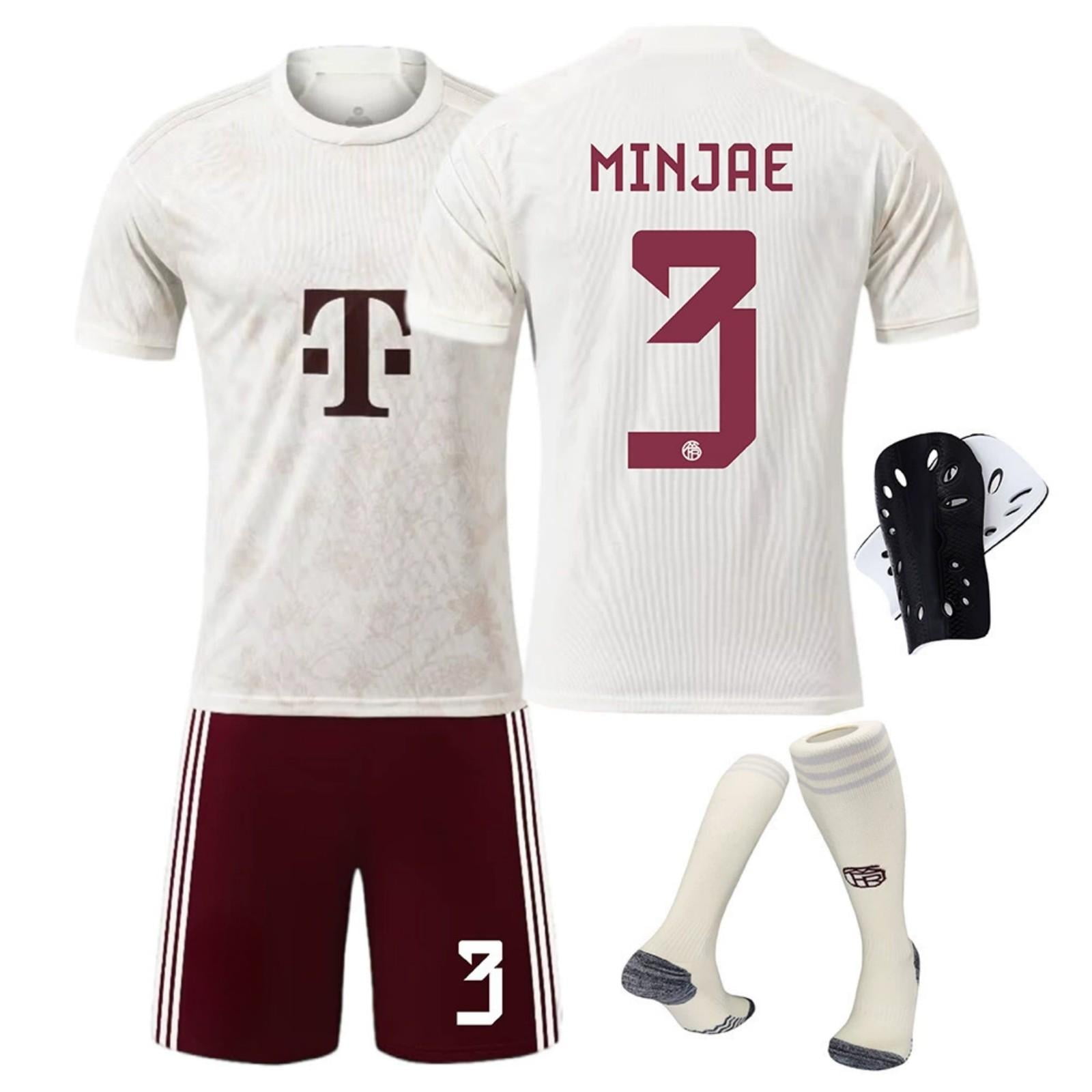 GZTY 2324 Munich Soccer Club Jerseys 4 Piece Sets, Number 3 MINJAE Printed Short Sleeve Tops ...