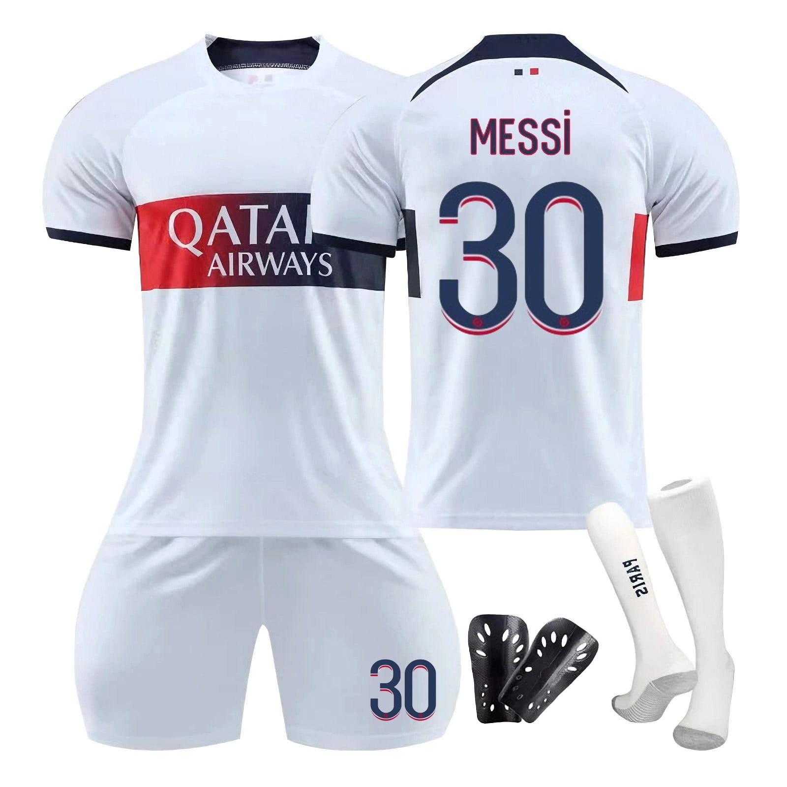 GZTY 2324 Paris Soccer Club Jerseys 4 Piece Sets，Number 30 Printed Short Sleeve Tops Shorts ...