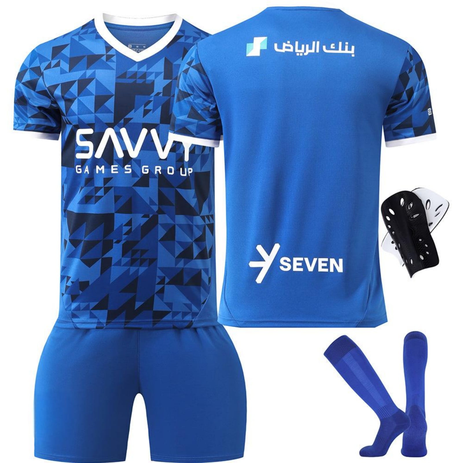 GZTY 2425 Al-Hilal SFC Soccer Club Jerseys 4 Piece Sets, Number None Printed Short Sleeve Tops ...