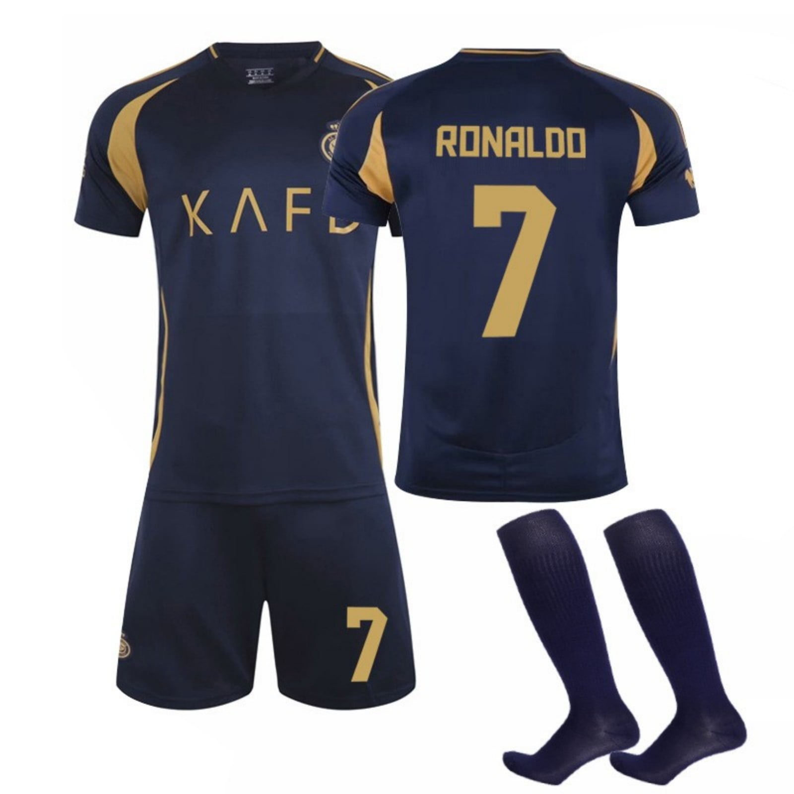 GZTY 2425 Al Nassr FC Soccer Club Jerseys 3 Piece Sets, Number 7 RONALDO Printed Short Sleeve ...