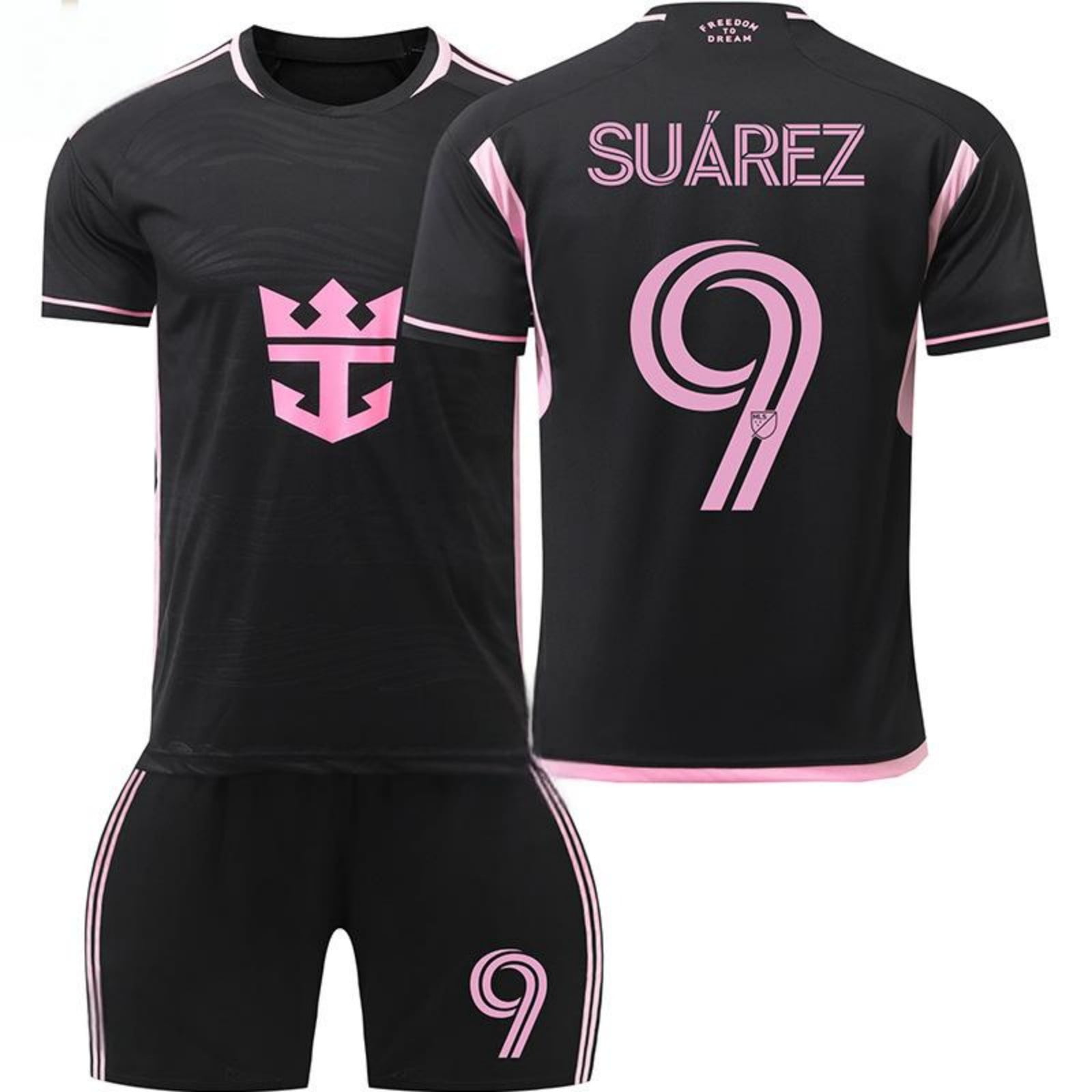 KuyuS 2425 Miami Soccer Club Jerseys 2 Piece Sets，Number 9 SUAREZ Printed Short Sleeve Tops ...