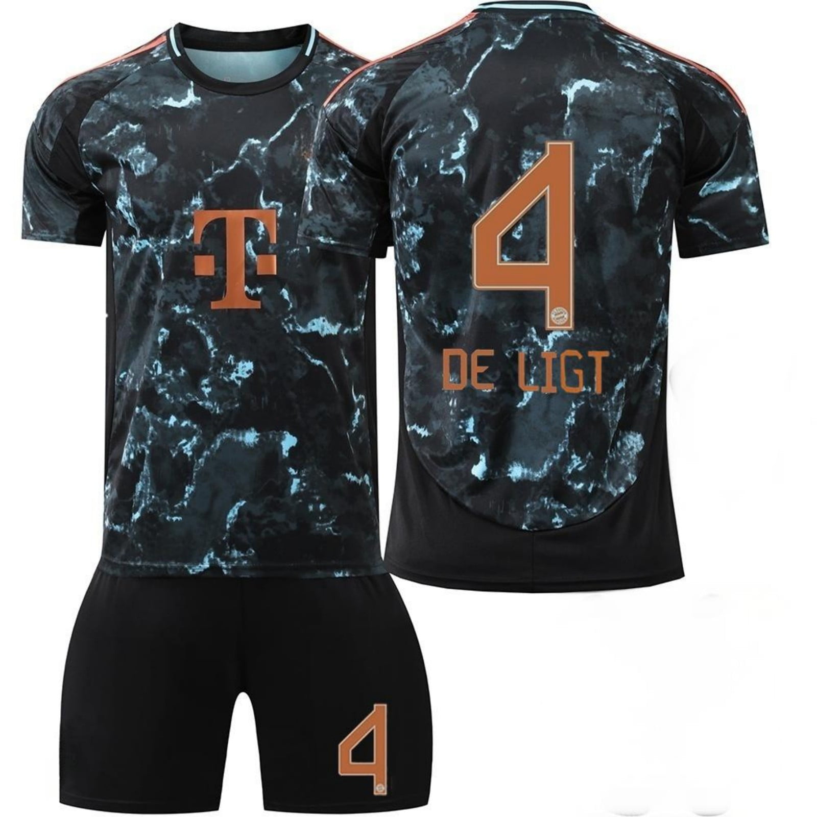 GZTY 2425 Munich Soccer Club Jerseys 2 Piece Sets, Number 4 DE LIGT Printed Short Sleeve Tops ...