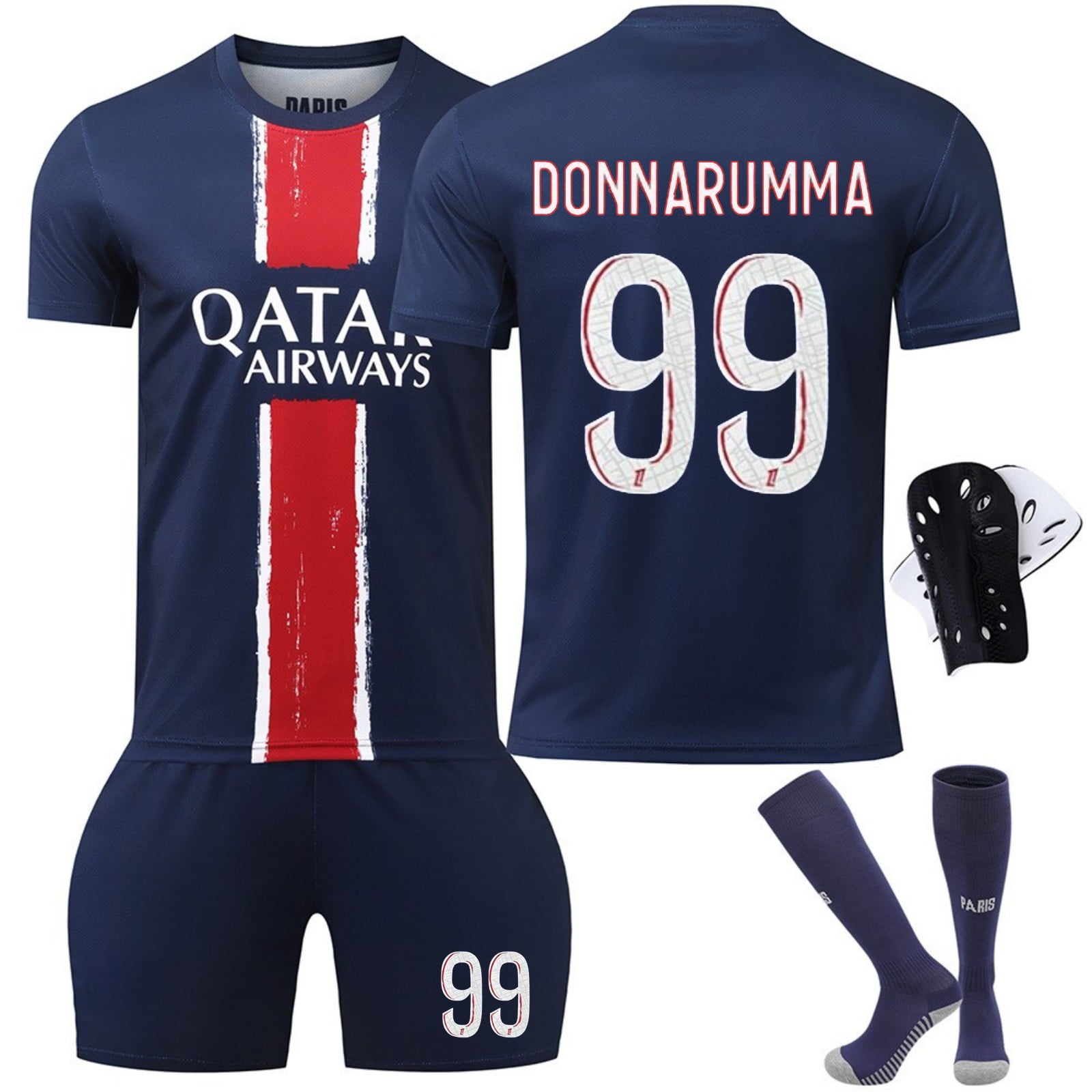 GZTY 2425 Paris Soccer Club Jerseys 4 Piece Sets，Number 99 DONNARUMMA Printed Short Sleeve Tops ...