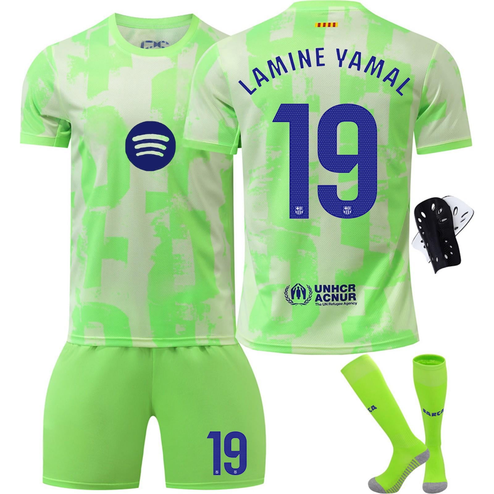 GZTY 2425 Spain Club Jerseys 4 Piece Sets，Number 19 LAMINE YAMAl Printed Short Sleeve Tops ...