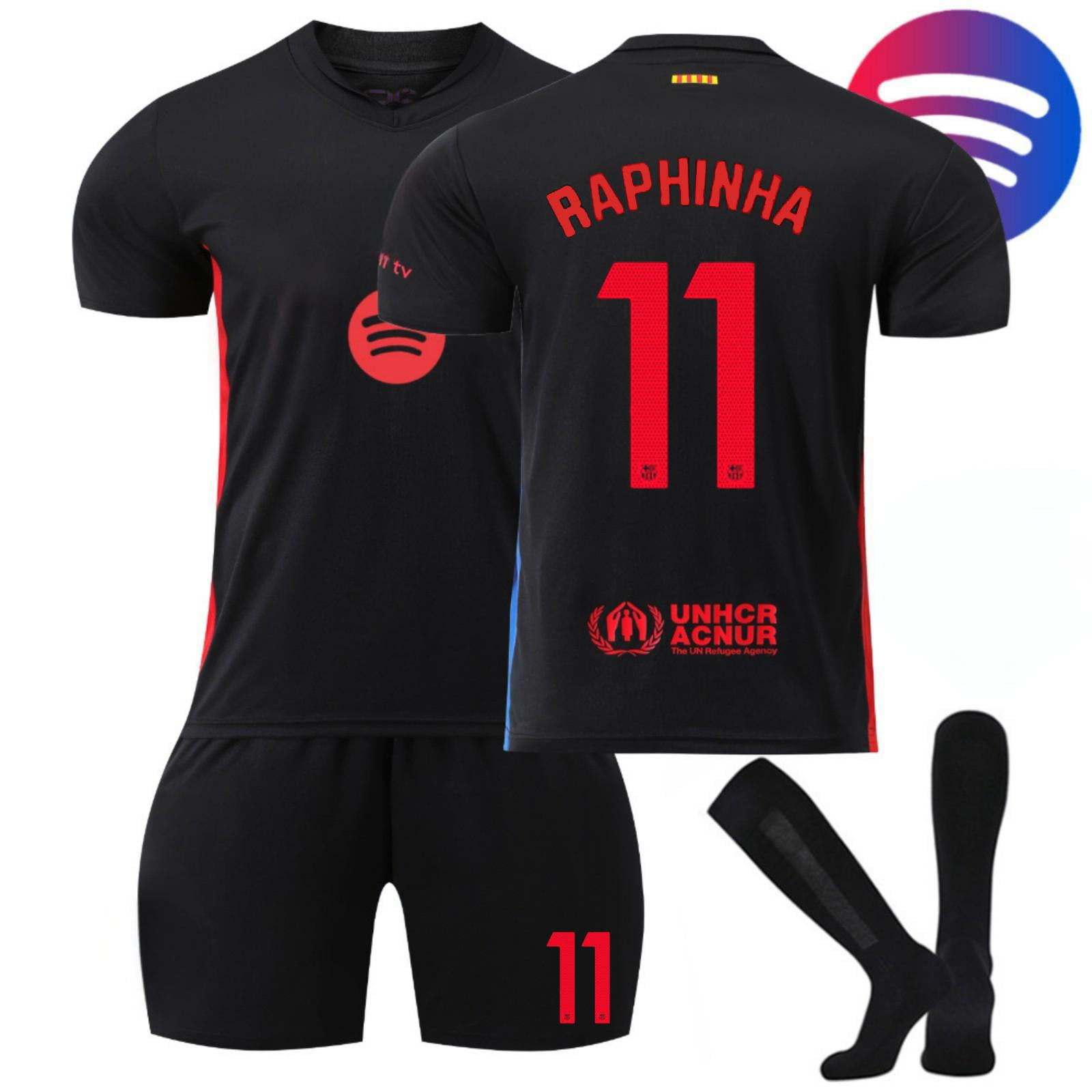 GZTY 2425 Spain Soccer Club Jerseys 3 Piece Sets，Number 11 RAPHINHA ...