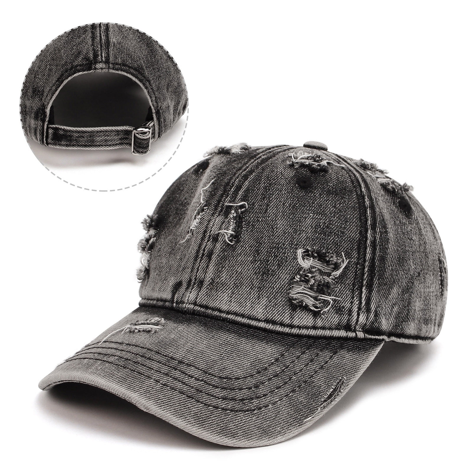GZWYHT Baseball Caps,Trucker Hats Women Men Ripped Distressed Denim ...