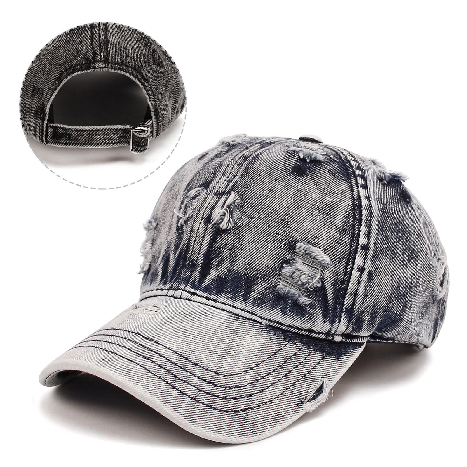 GZWYHT Baseball Caps,Trucker Hats Women Men Ripped Distressed Denim ...
