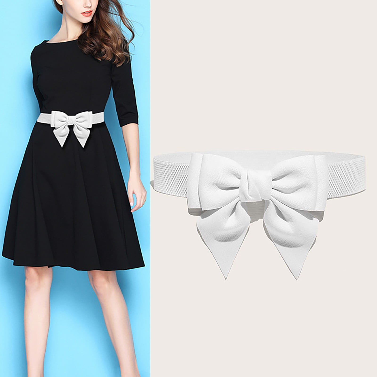 GZWYHT Belts for Women,Western Belts Women Cute Bow Wide Elastic Waist ...