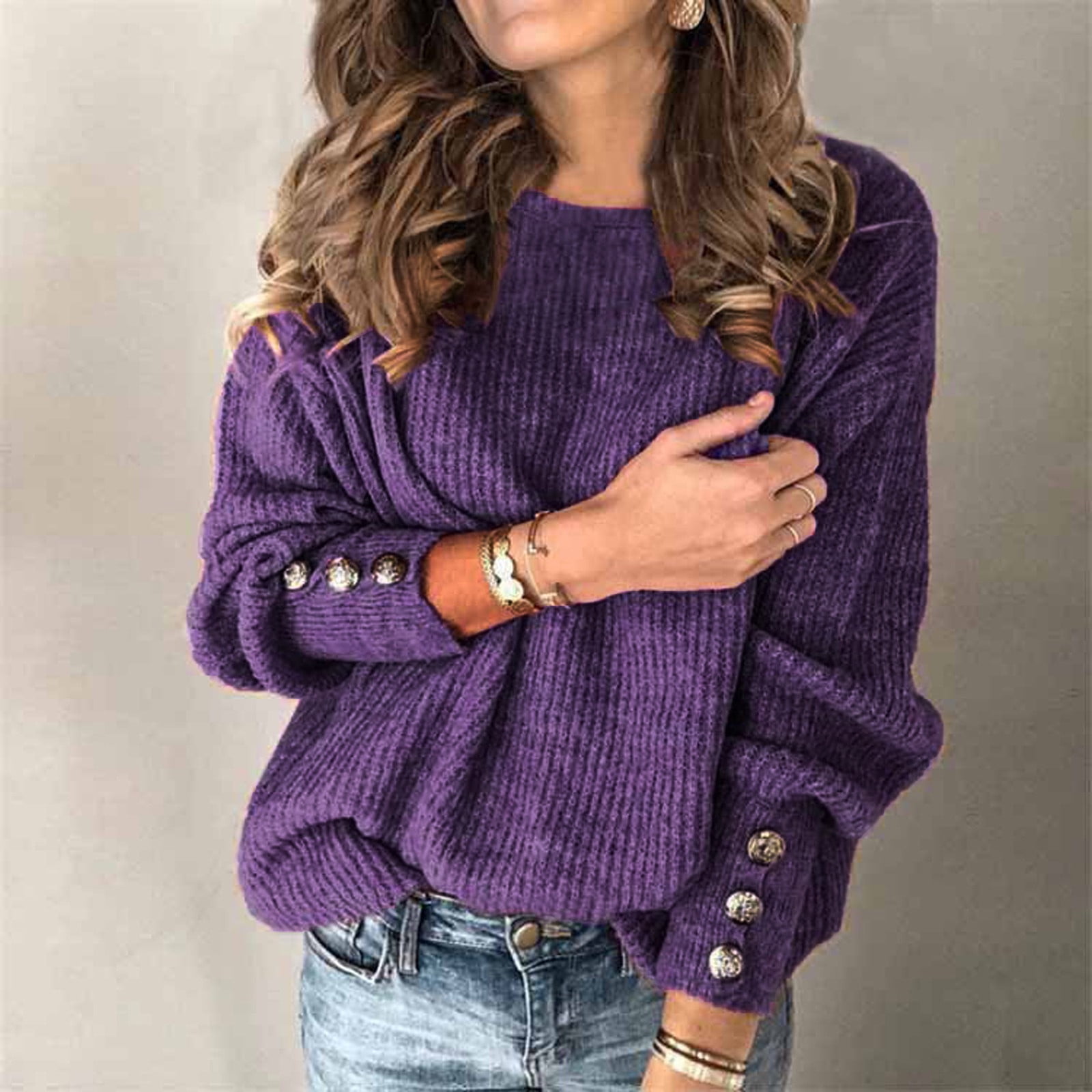 GZWYHT Big Sale! Sweaters for Women,Fall Sweaters,Women's Fashion Solid ...