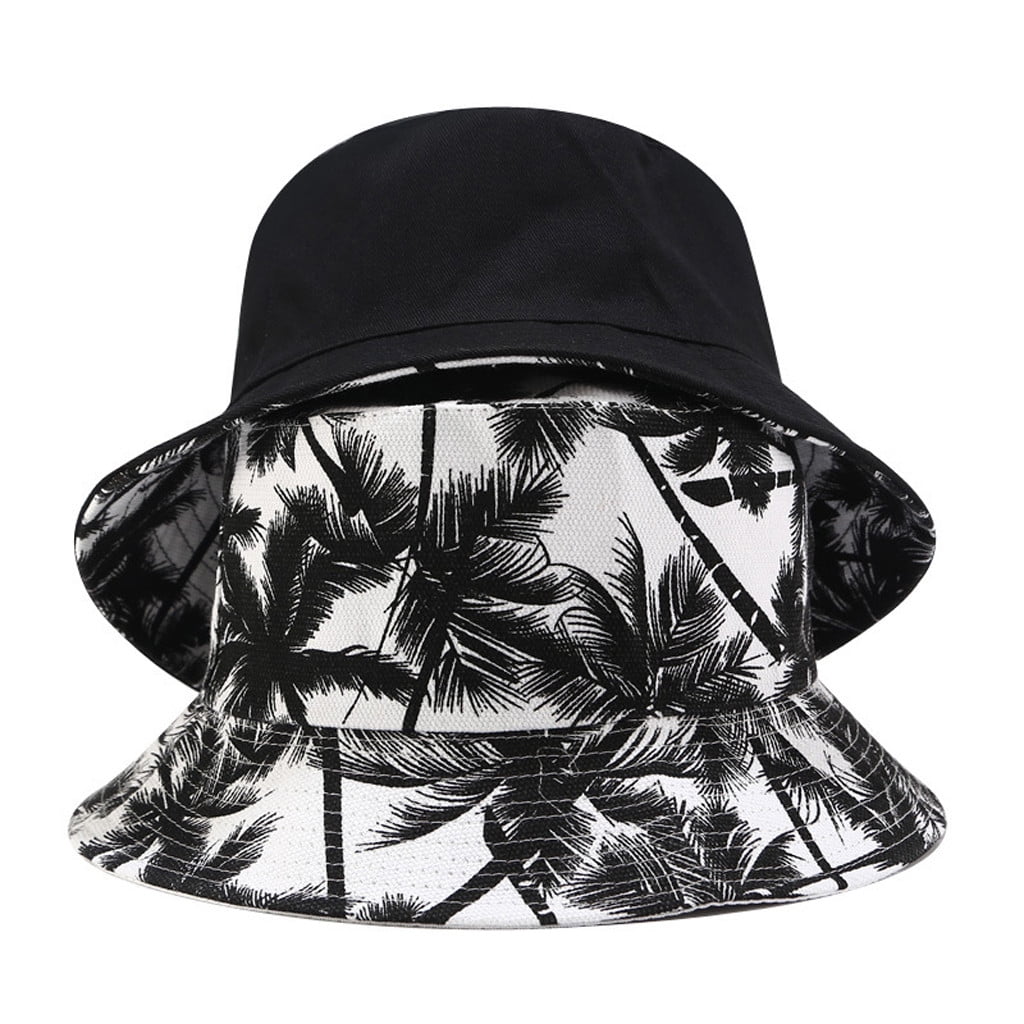 GZWYHT Bucket Hats,Sun Hats Fashion Women And Men Print Canvas Two ...