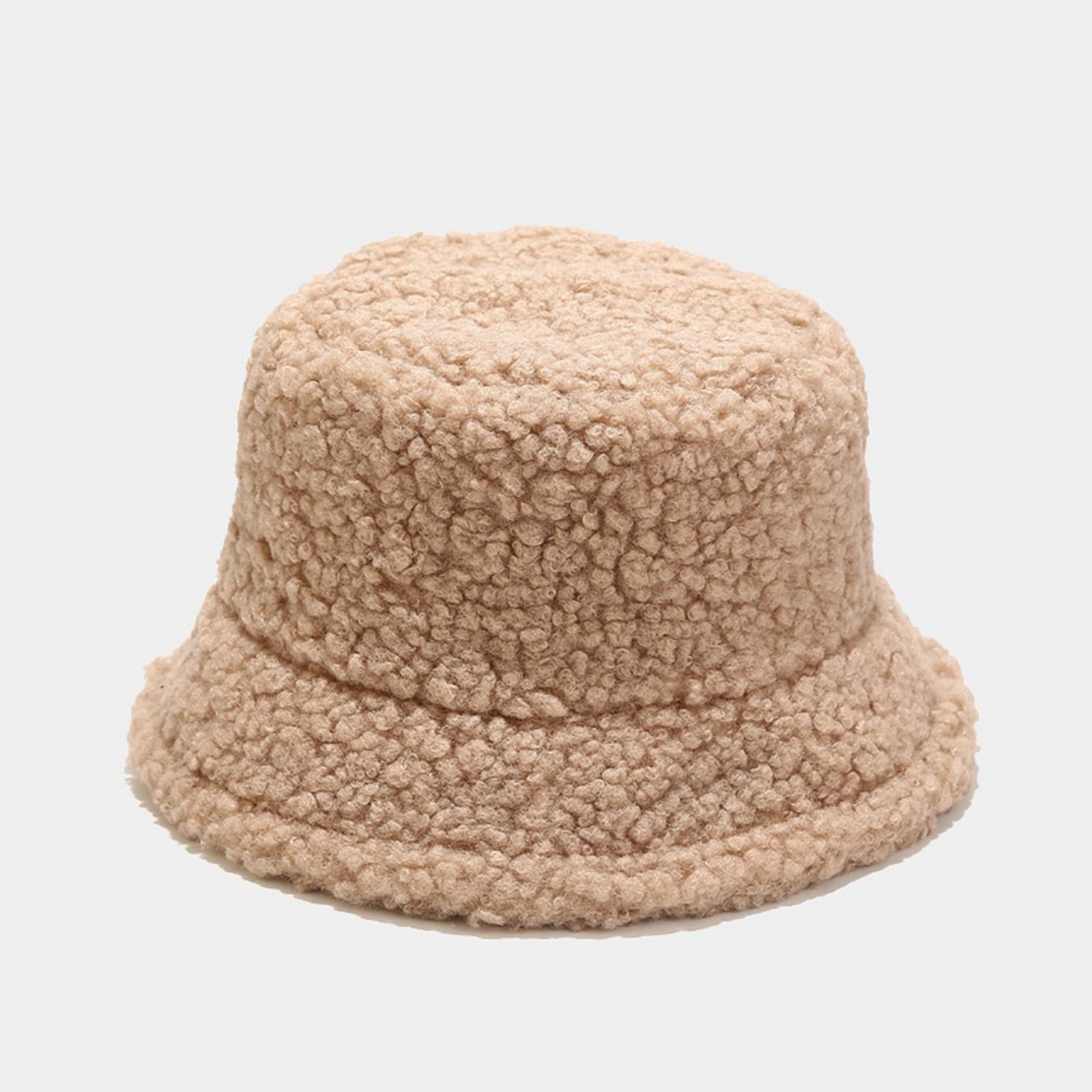 GZWYHT Bucket Hats,Sun Hats Winter Faux Fluffy Cow Print Bucket Hats ...