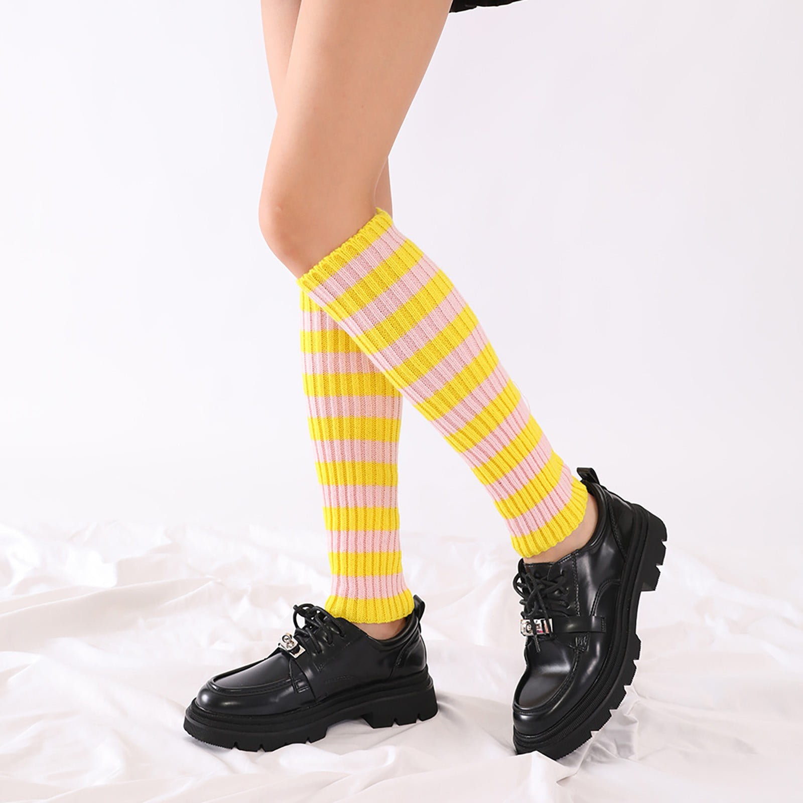 GZWYHT Crew Socks,Knee High Stockings Colorful Fluorescent Woolen ...