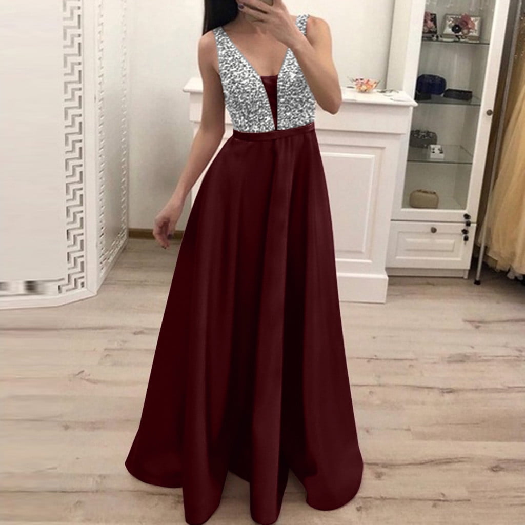 Gzwyht Dresses For Women 2024 Prom Dresses Women Fashion Sequin Dresses