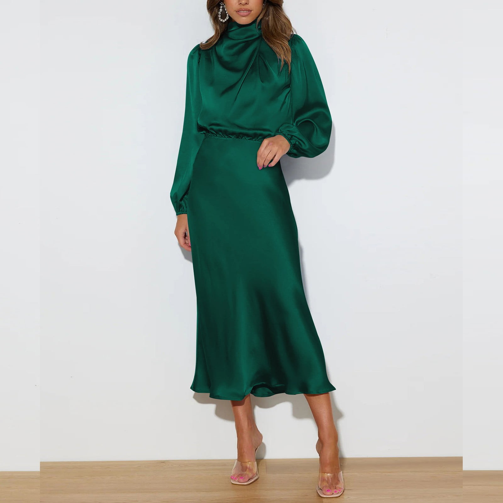 GZWYHT Dresses for Women 2025,Prom Dresses Women's Solid Color High ...