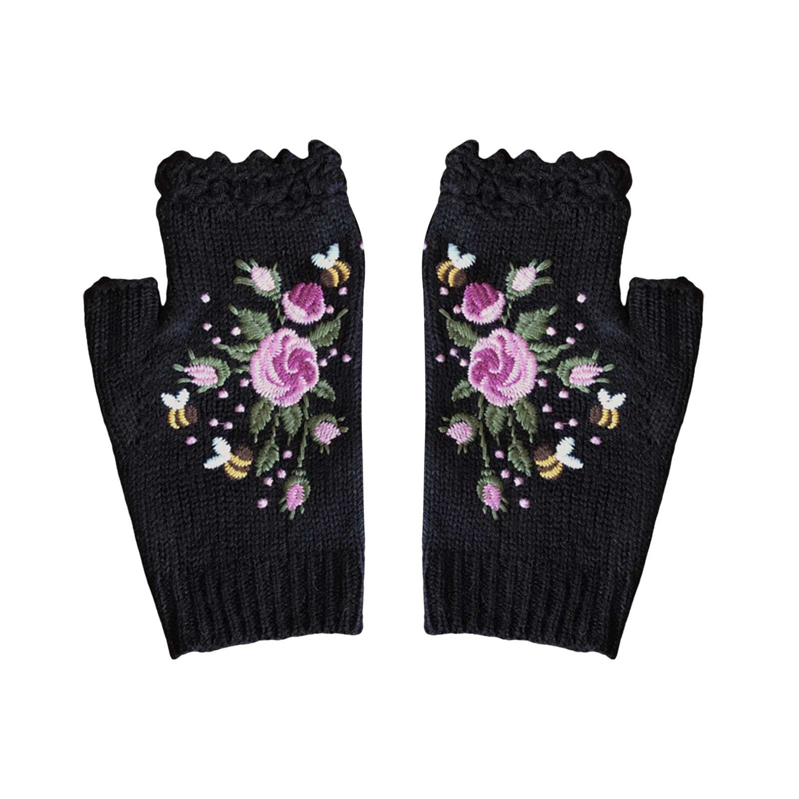 GZWYHT Gloves for Cold Weather,Winter Gloves Hand Embroidered Gloves ...