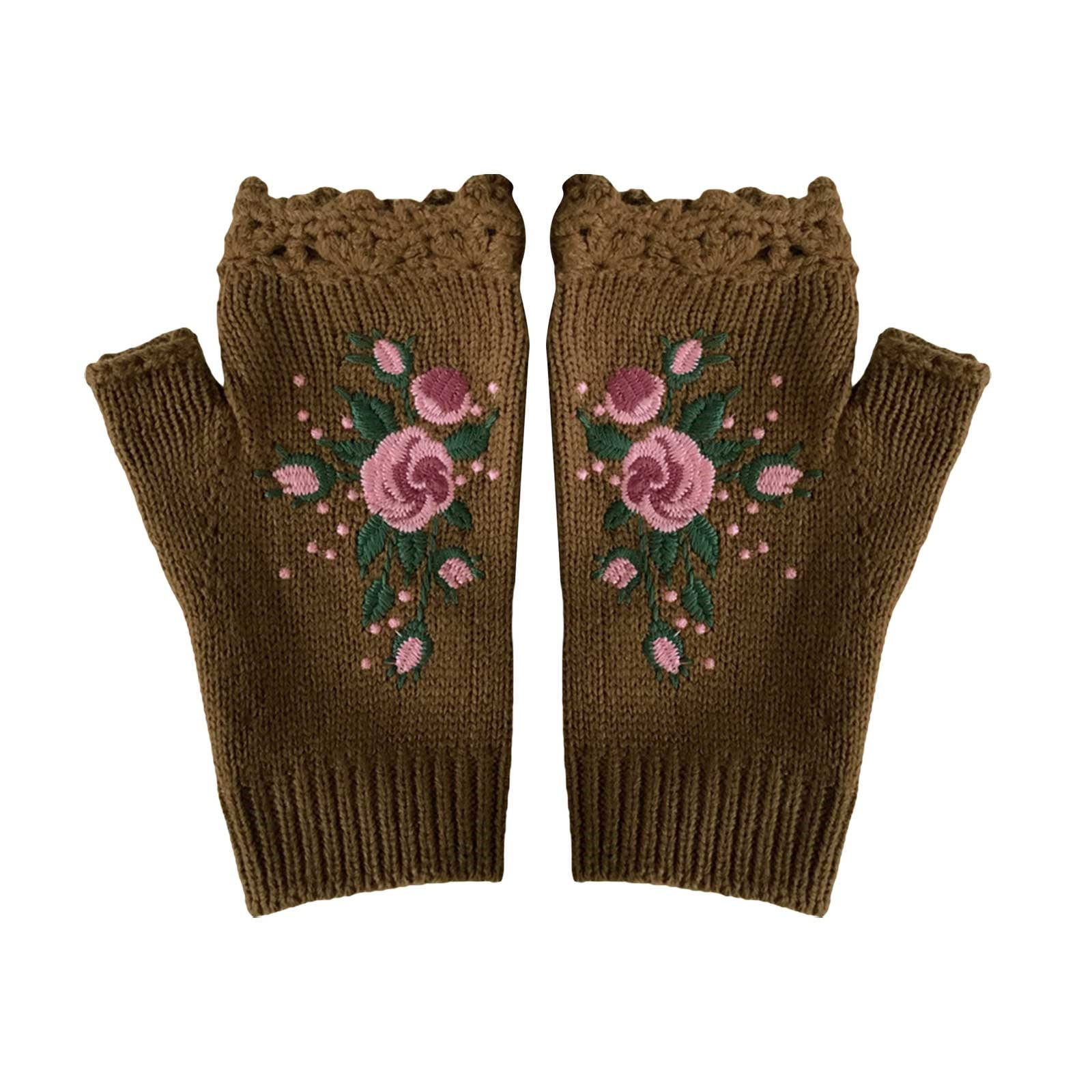 GZWYHT Gloves for Cold Weather,Winter Gloves Hand Embroidered Gloves ...