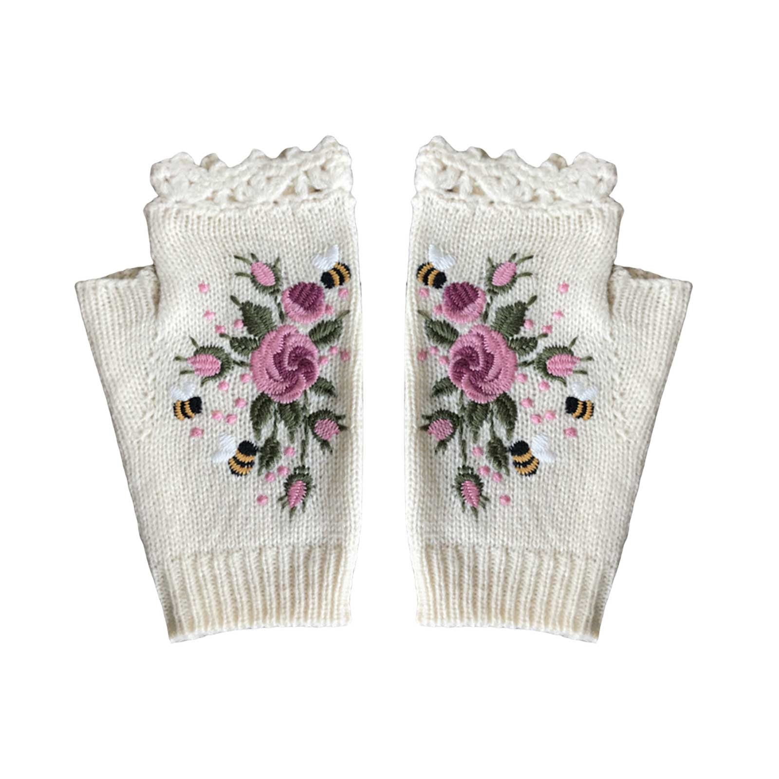 GZWYHT Gloves for Cold Weather,Winter Gloves Hand Embroidered Gloves ...