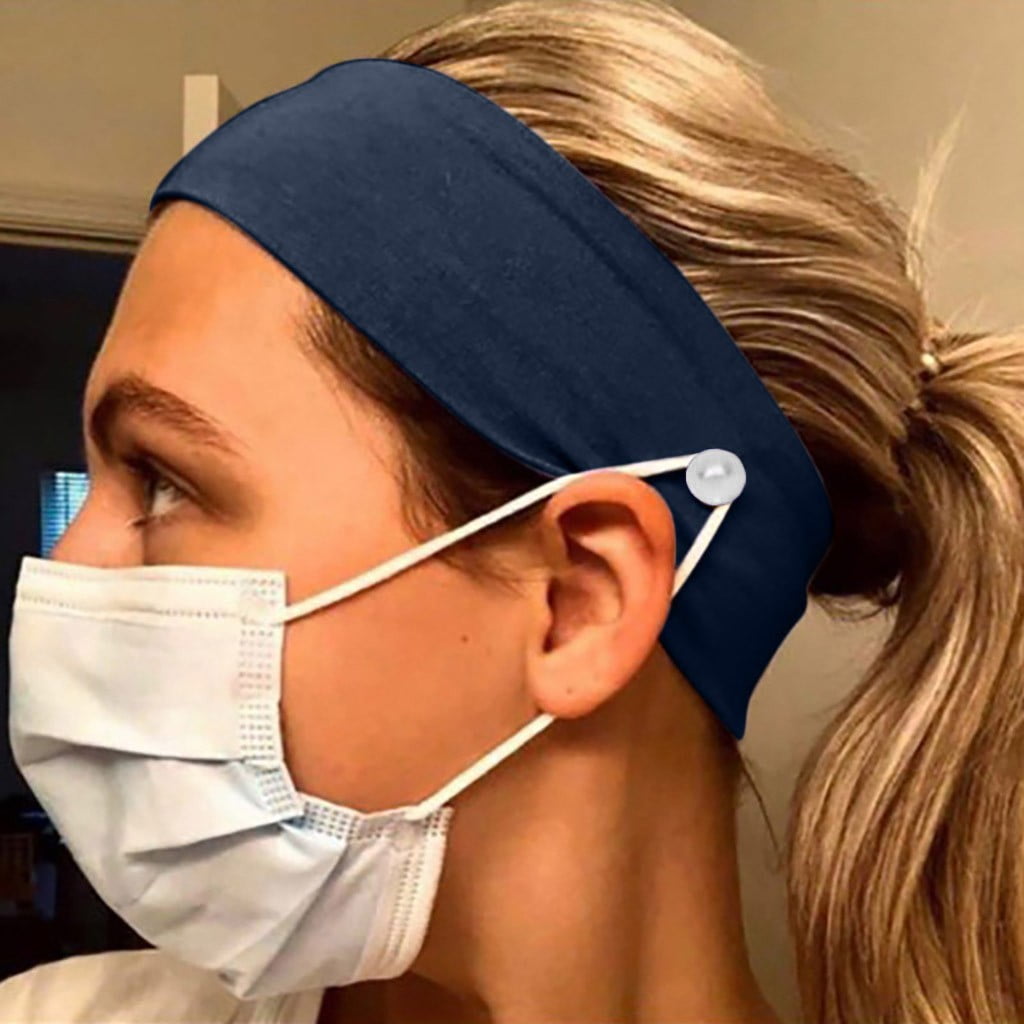 GZWYHT Headbands for Women,Hair Accessories Button Headband Facemask ...