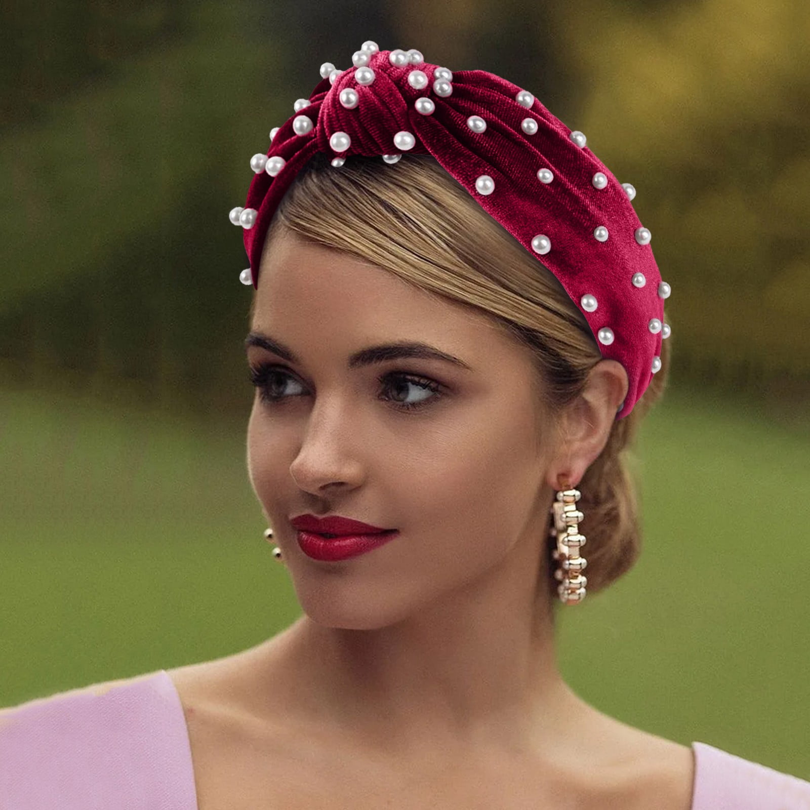 GZWYHT Headbands for Women,Hair Accessories Knotted Nail Pearl Headband ...