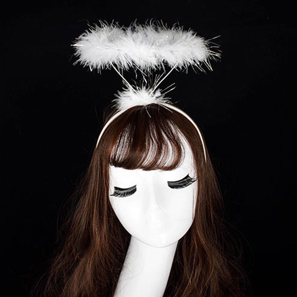 GZWYHT Headbands for Women,Hair Accessories Ladied Fluffy Halo Angel ...